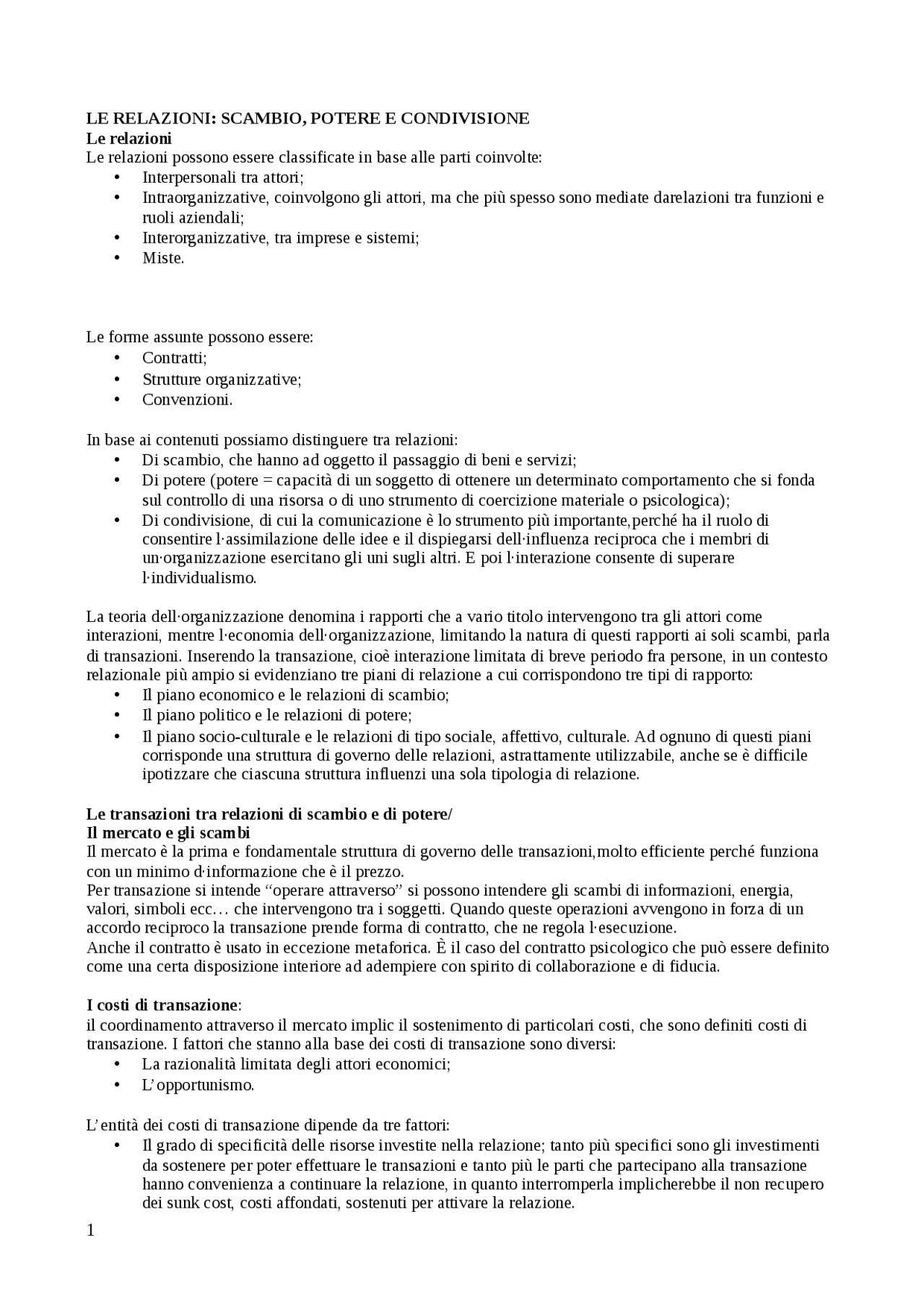 Le Relazioni Docsity