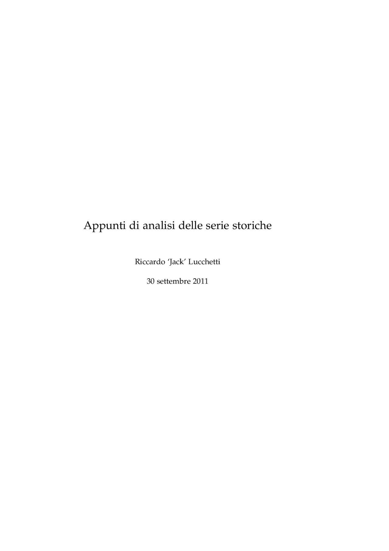 Dispense Di Serie Storiche Docsity