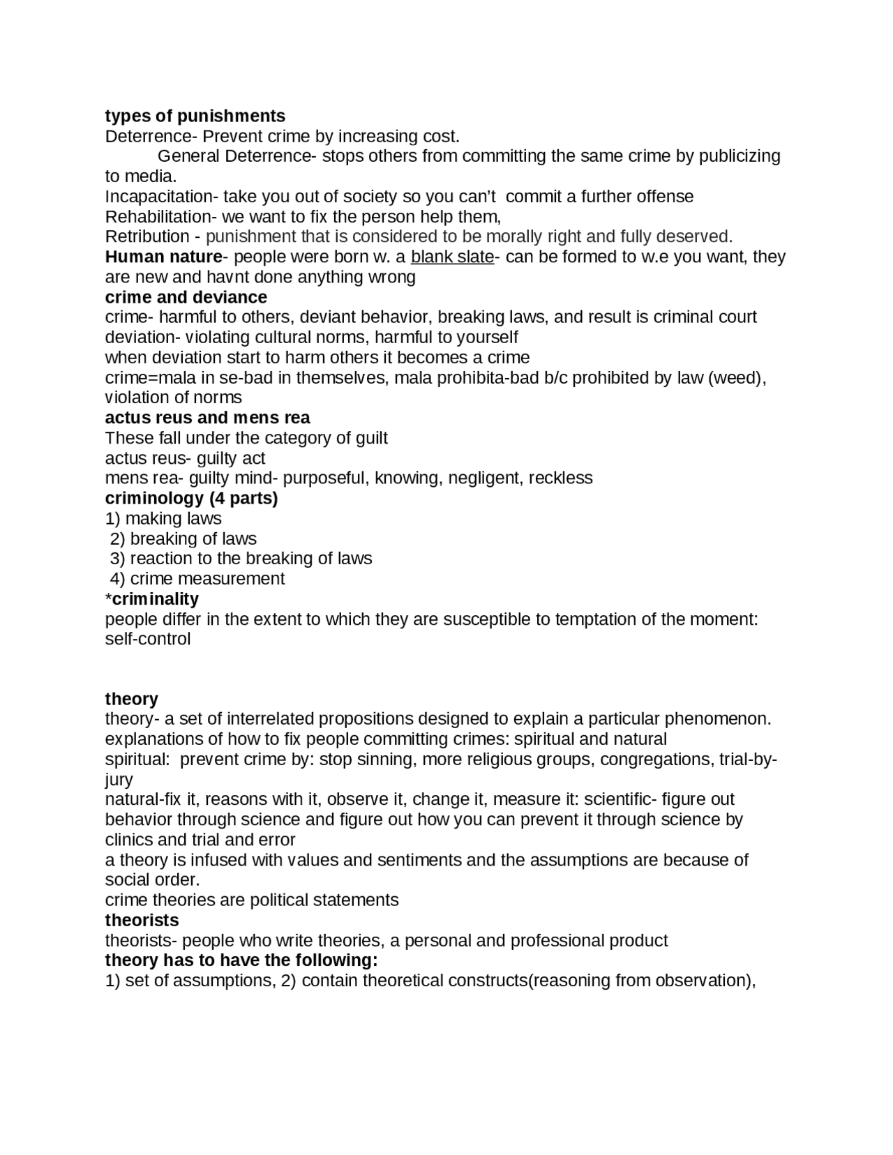 Types of Punishment - Study Guide | CCJS 105 - Docsity