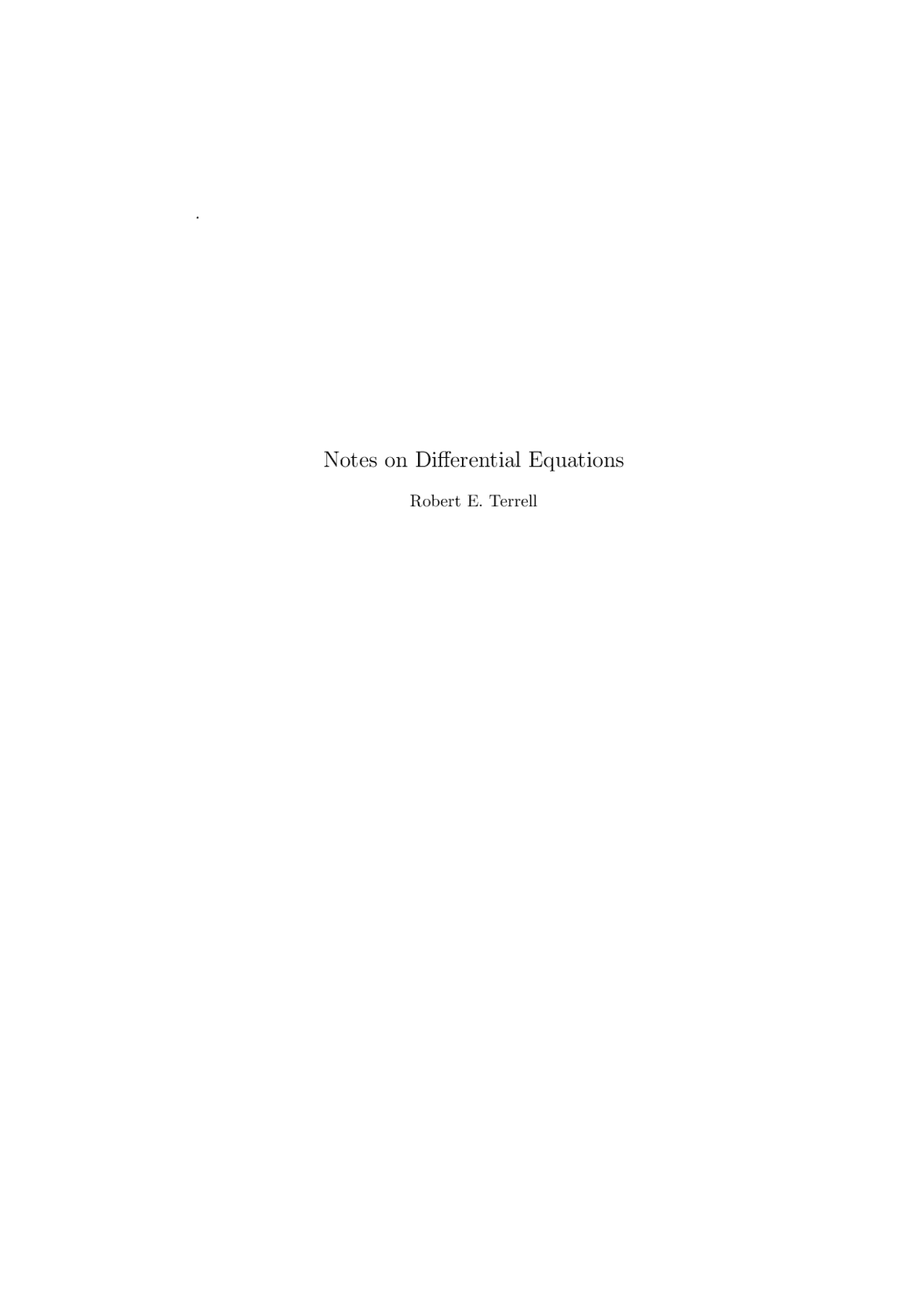 Introduction To Ordinary In Differential Equations Math 262 Docsity