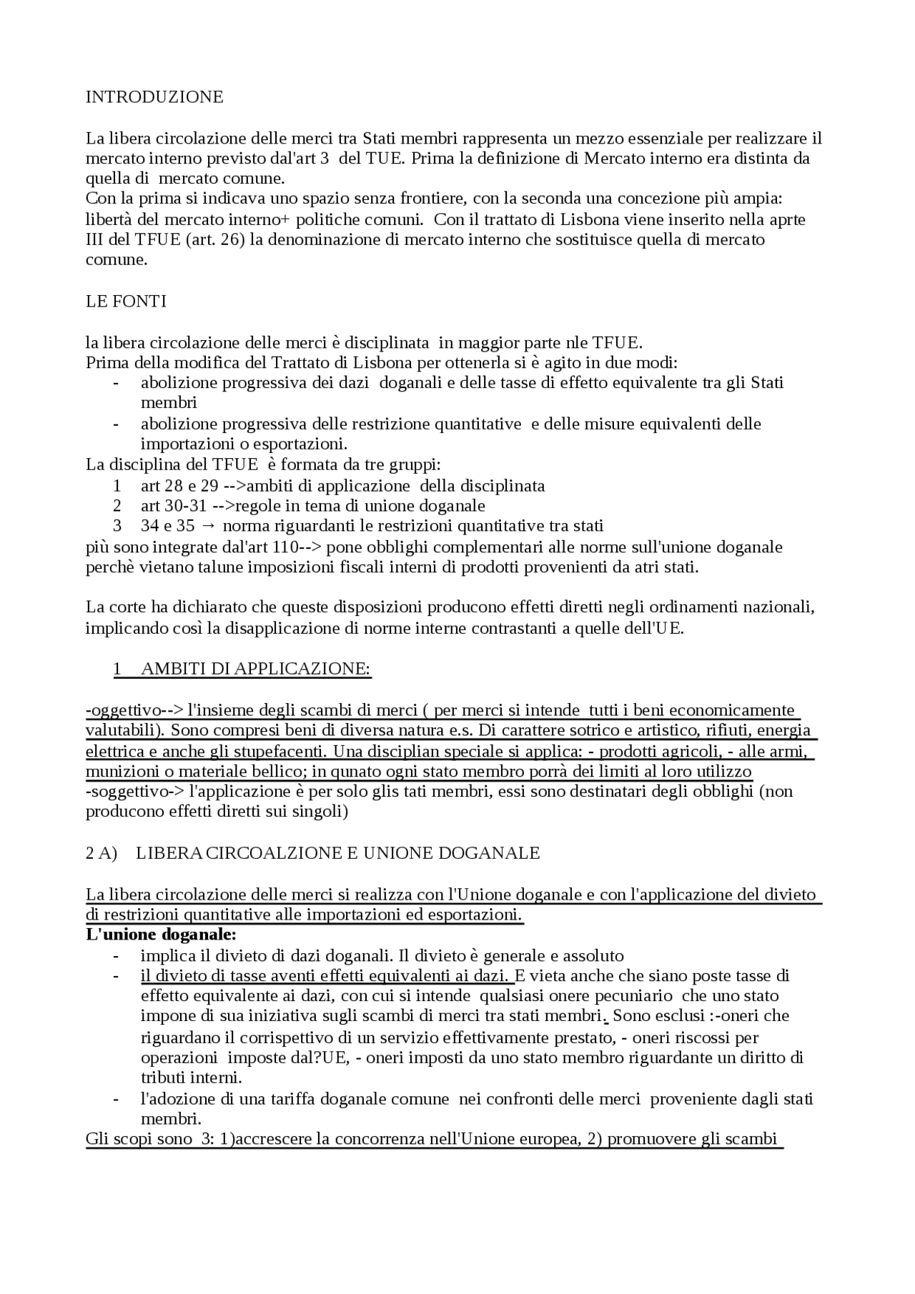 Diritto Ue Parte Speciale Docsity