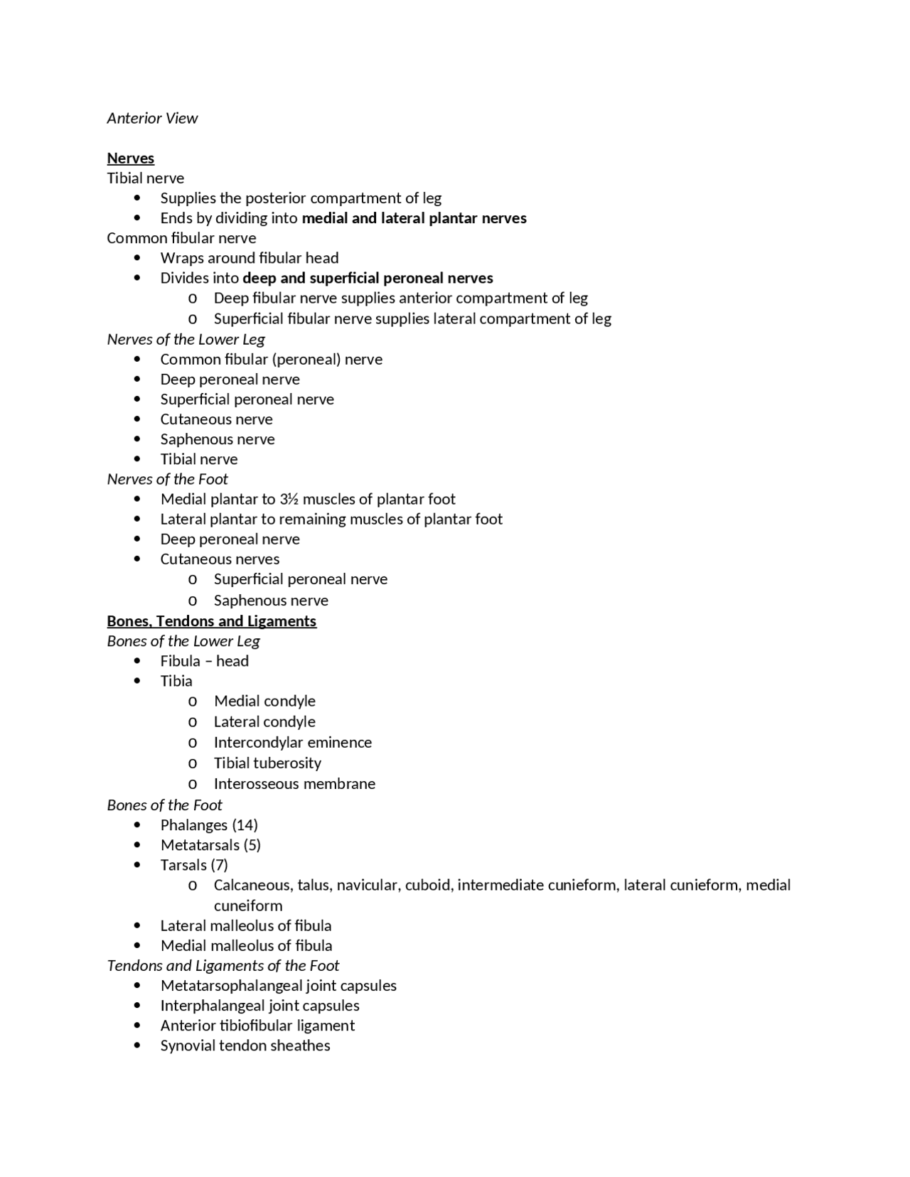 Test #5 Study Material for Human Anatomy Laboratory | KIN 3500 - Docsity