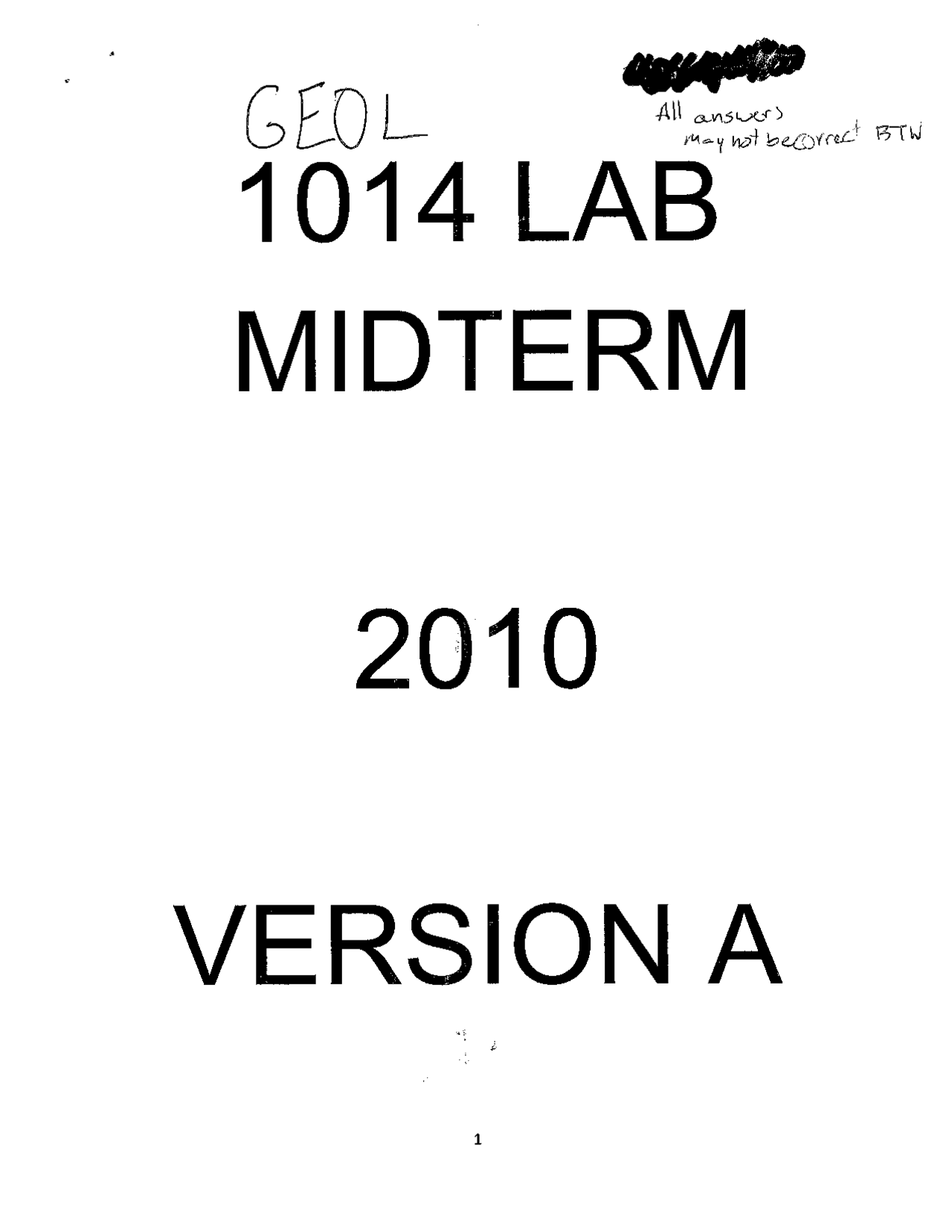 Midterm Exam Geology And Human Affair Geol 1014 Docsity