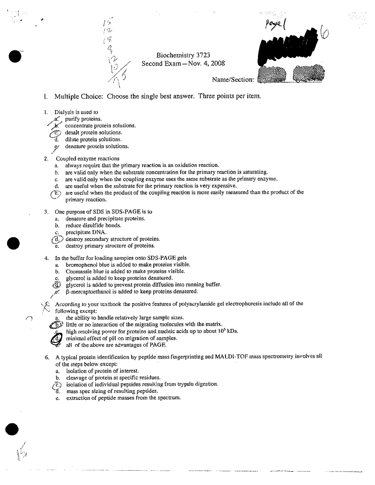 23 Questions On Analytical Biochemistry With Solution Exam 2 Bioc