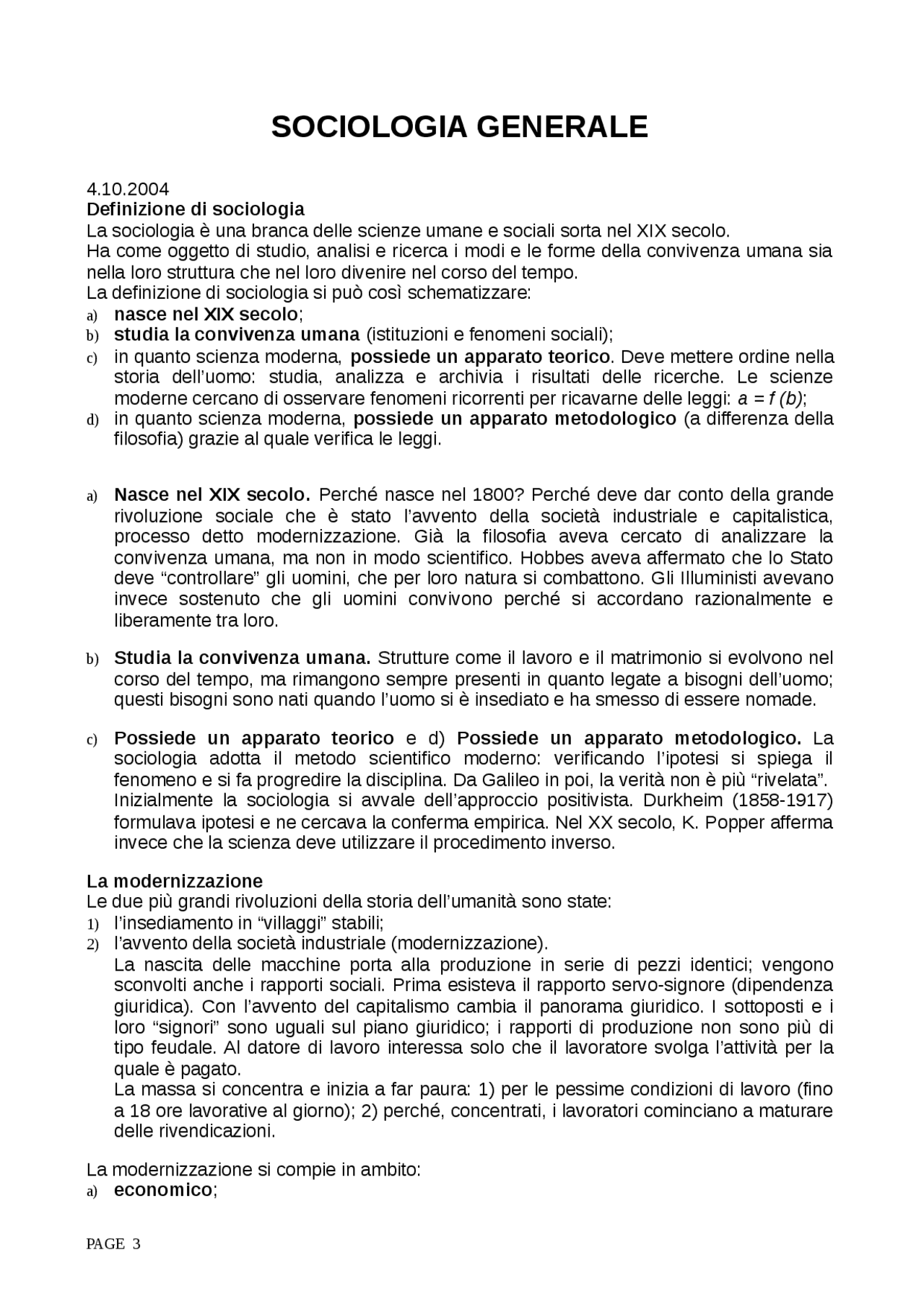 Appunti Di Sociologia Generale Docsity