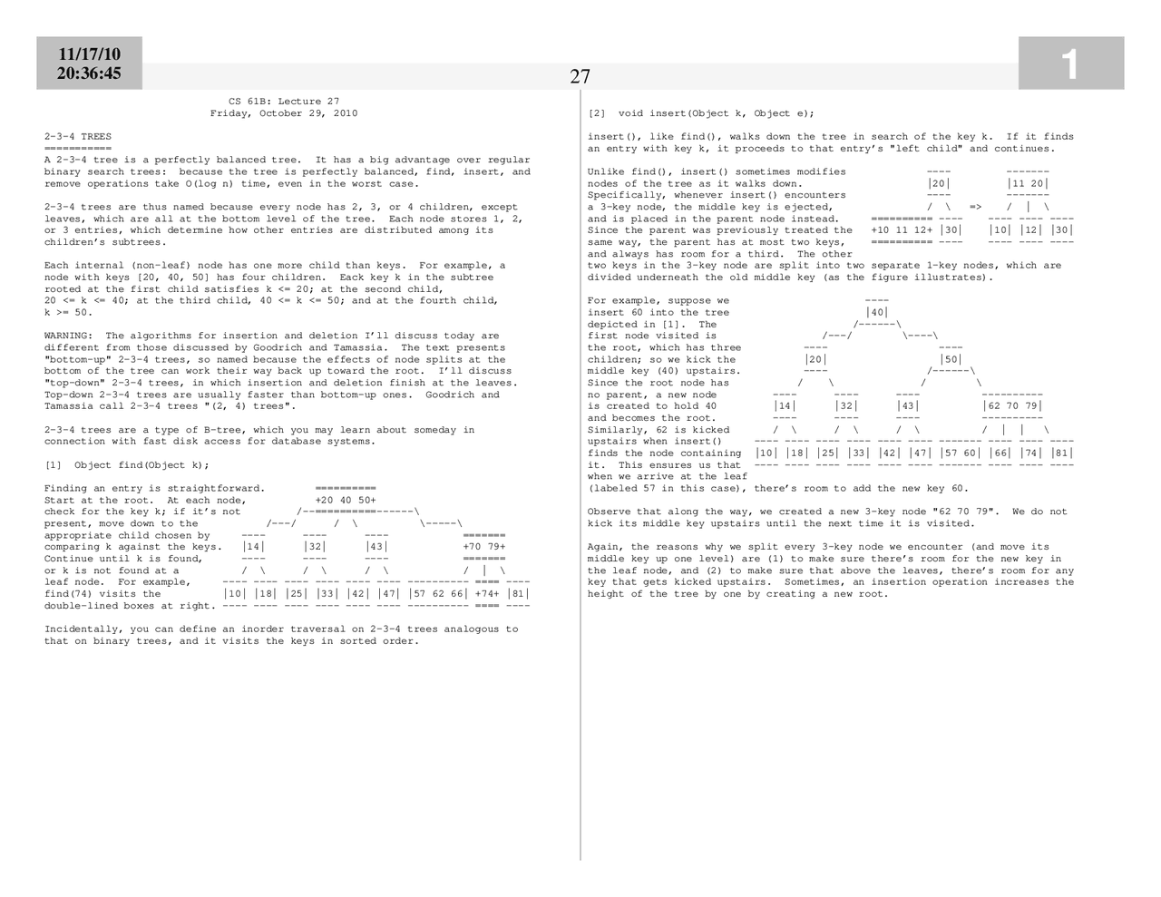 2-3-4 Trees, Lecture Notes - Computer Science - Docsity