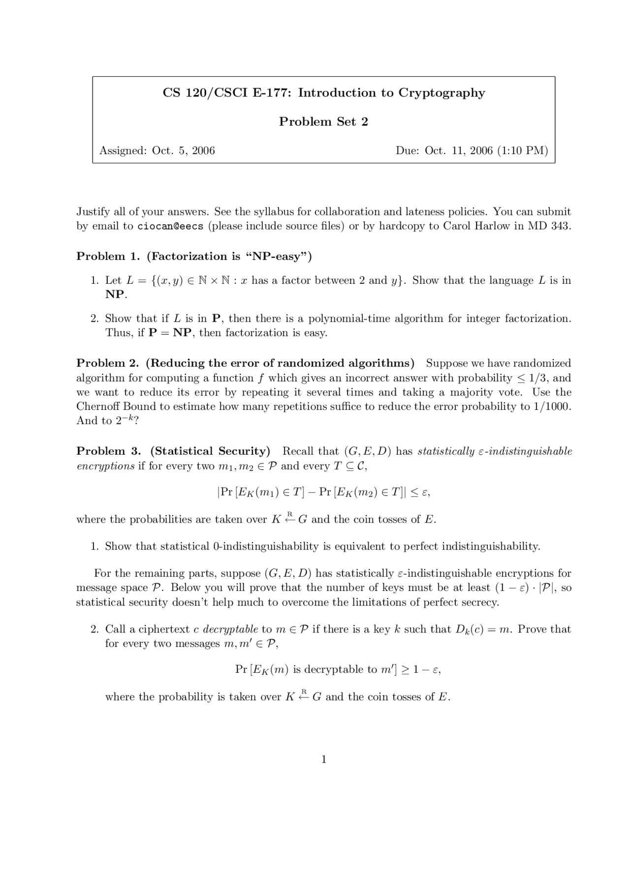 Cryptography 2 Exercises Computer Science Docsity