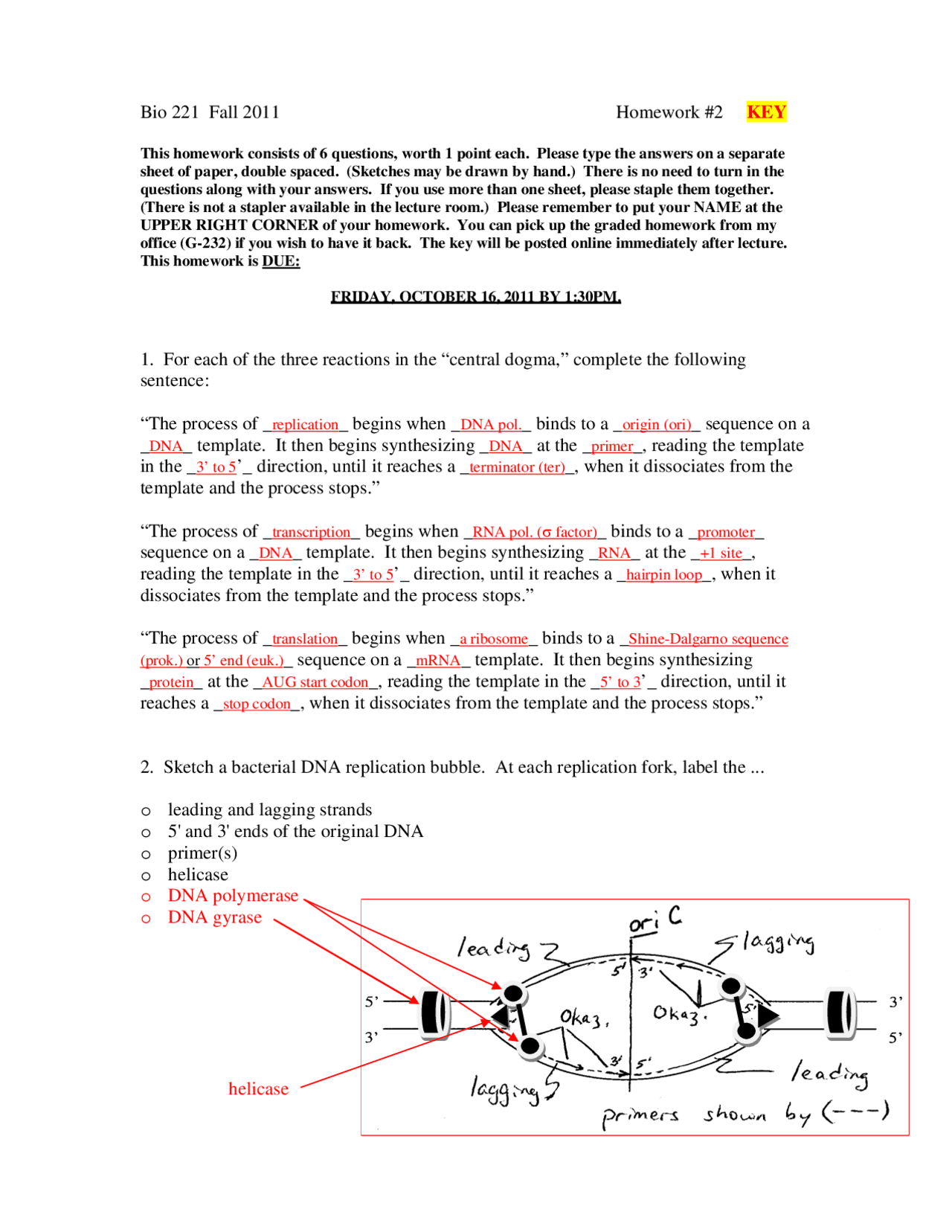 Homework 2 Answer Key | Introduction to Microbiology | BIOL 22100 - Docsity