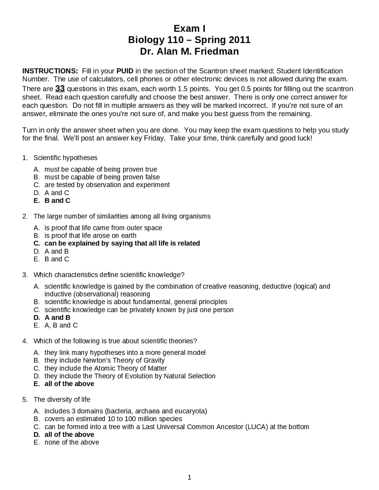 33 Solved Problems On Scientific Hypothesis Final Exam Chm 11500