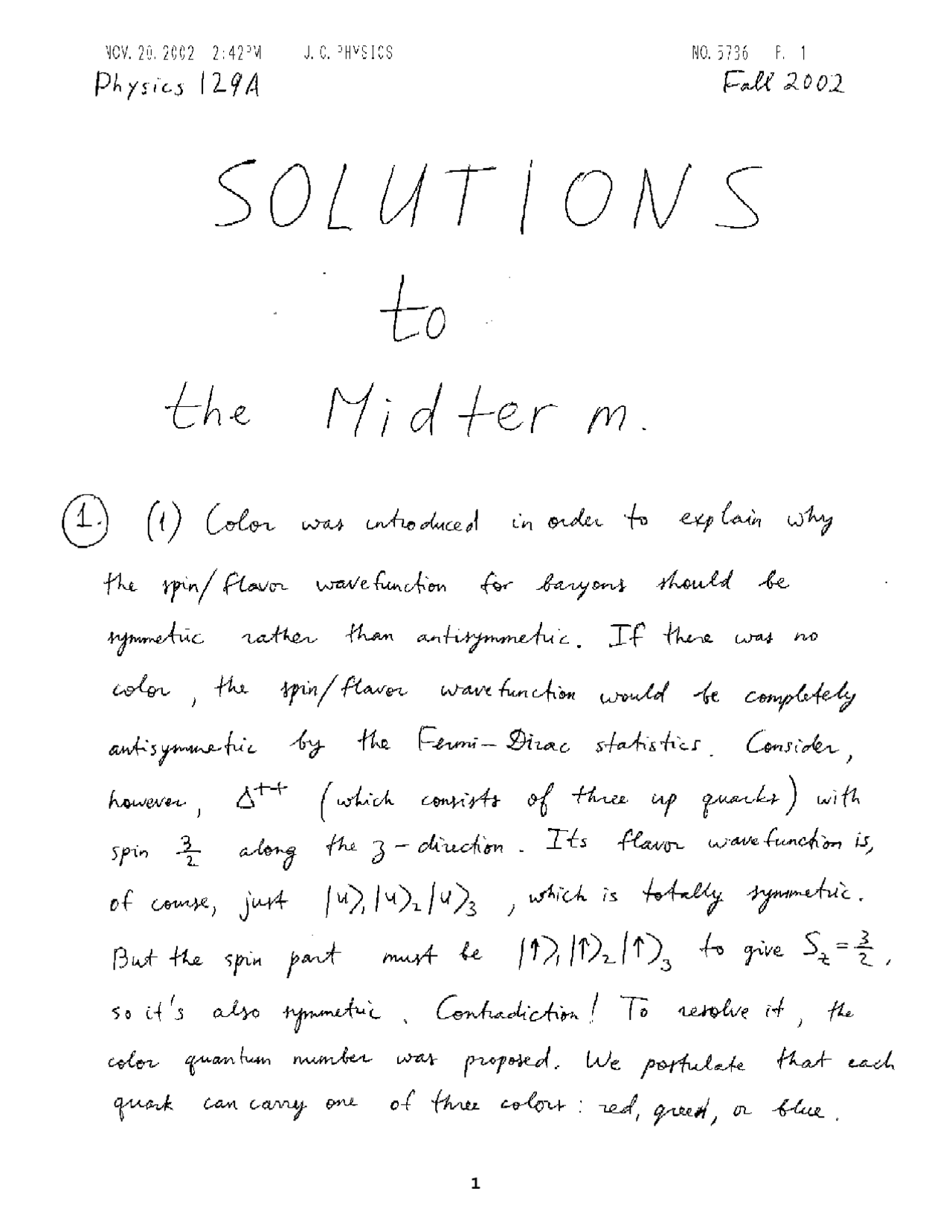 Particle Physics 8 Exercises Solution Physics Docsity