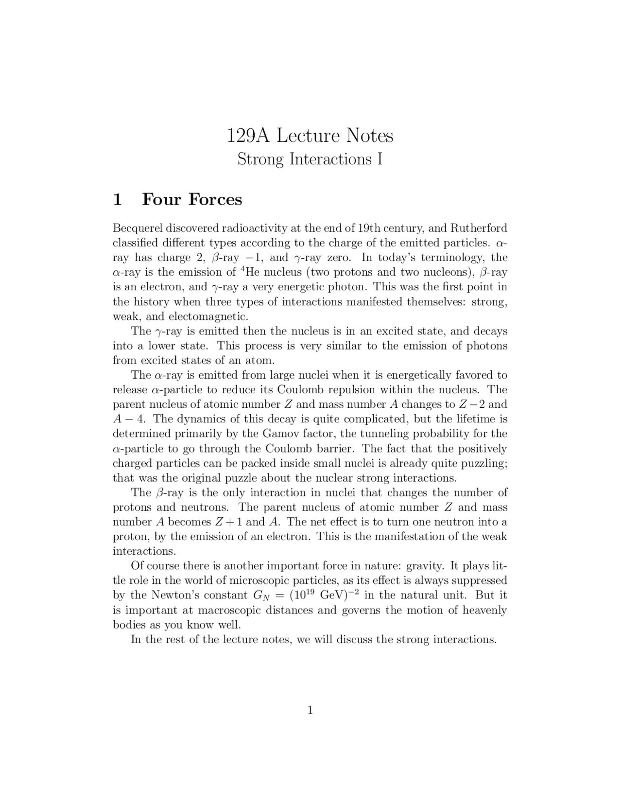 Particle Physics Strong Interactions Lecture Notes Physics Docsity