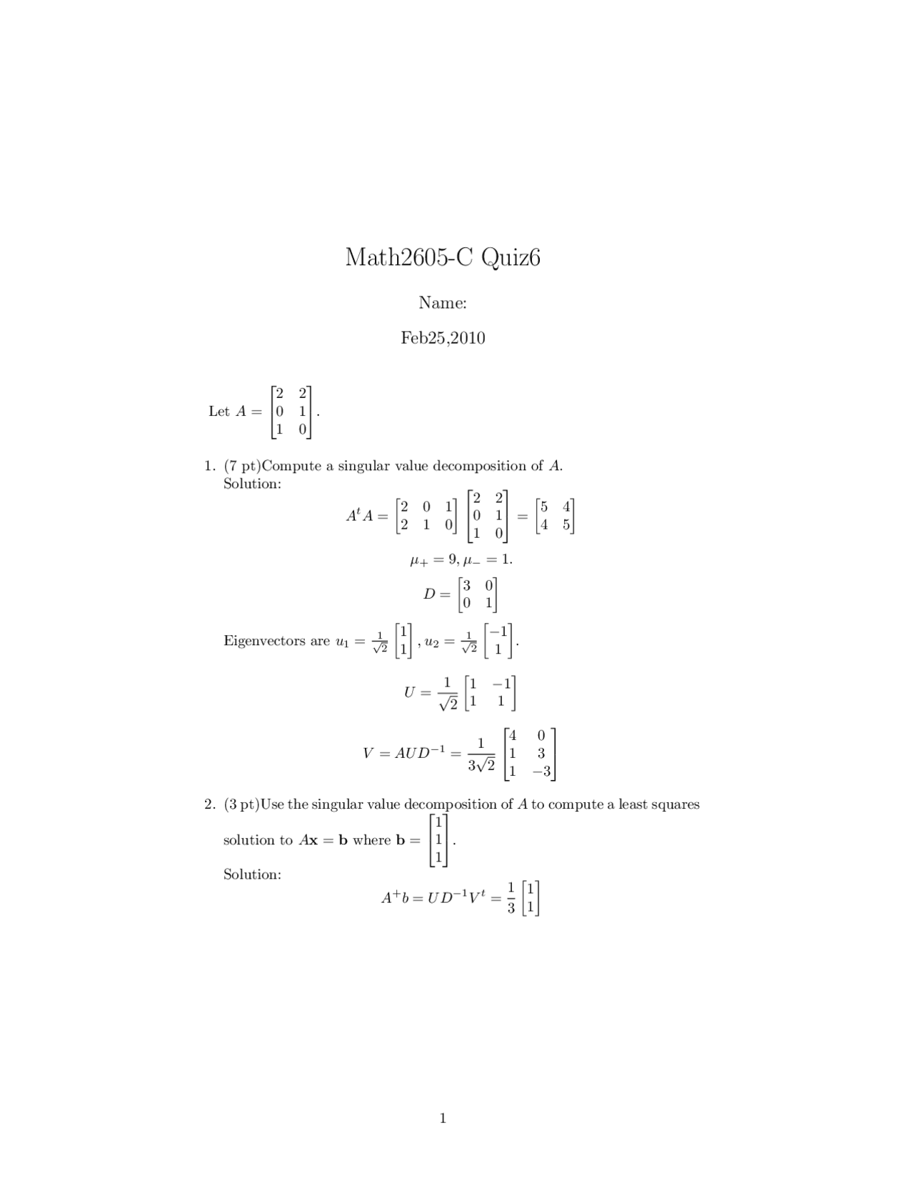 2 Practice Problems On Calculus Iii For Computer Science Quiz 6