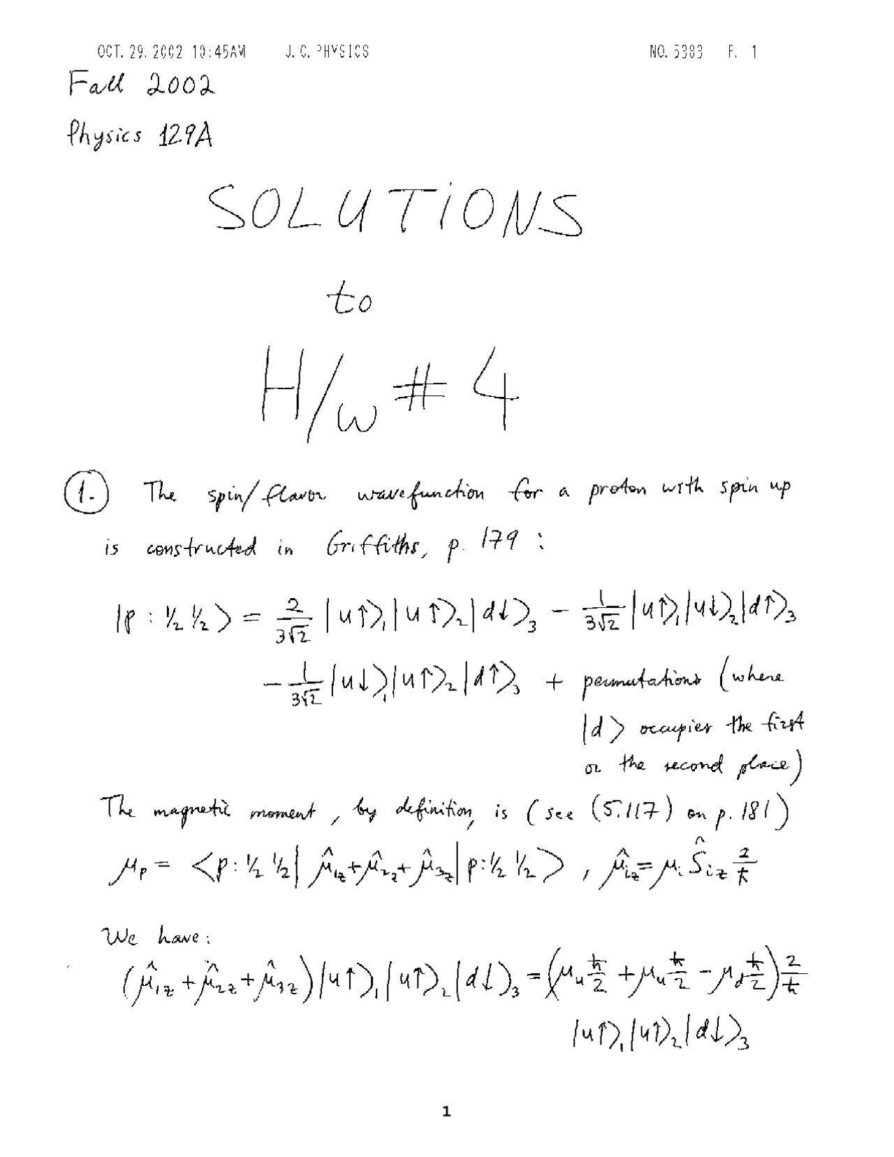 Particle Physics 4 Exercises Solution Physics Docsity