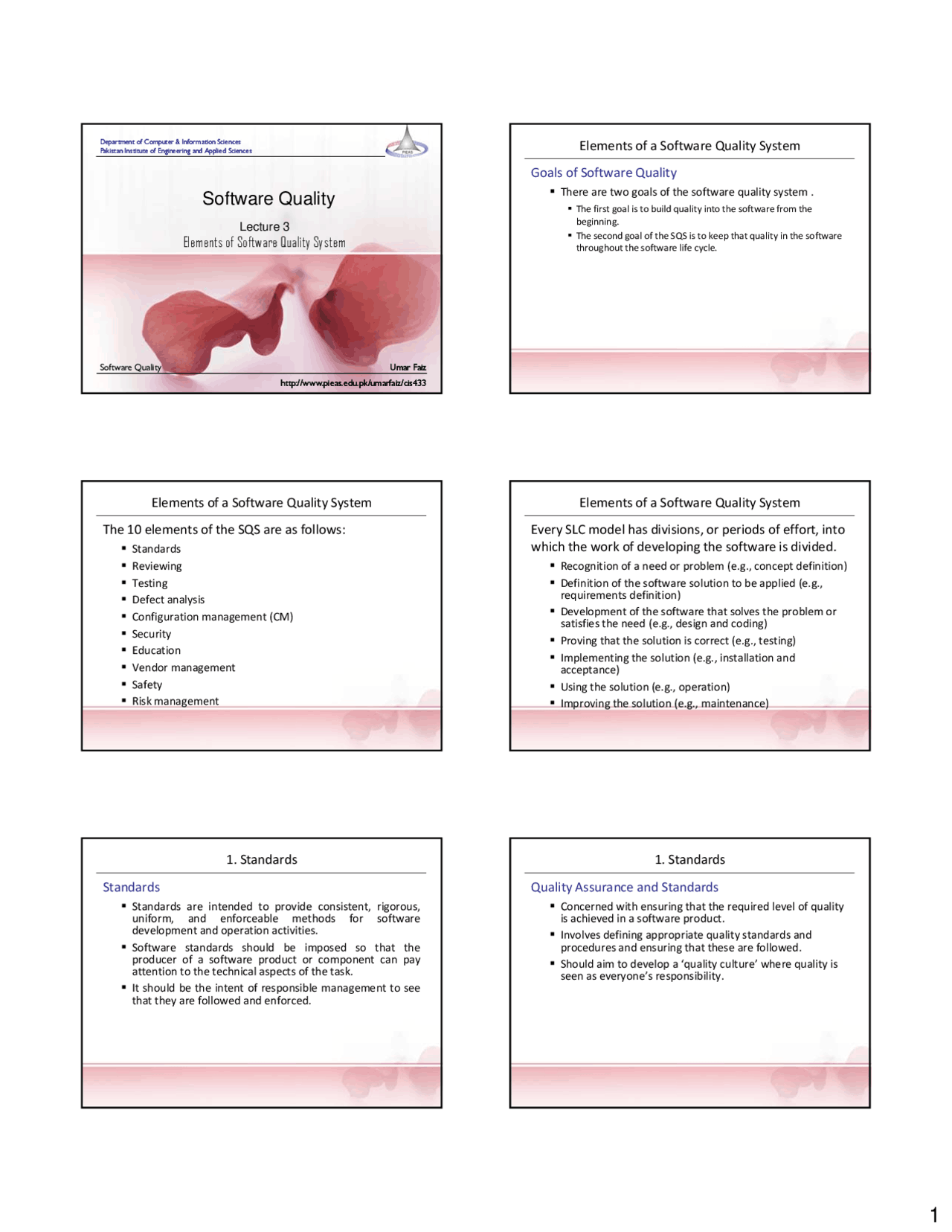 Software Quality Lecture 04 Slides 2011 Computer Science Docsity