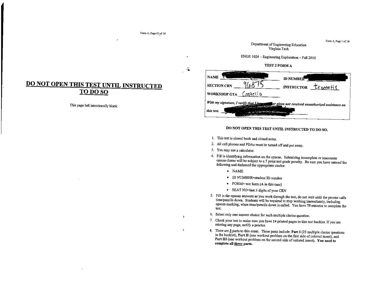 Engineering Exploration Solved Exam Paper Enge 1024 Docsity