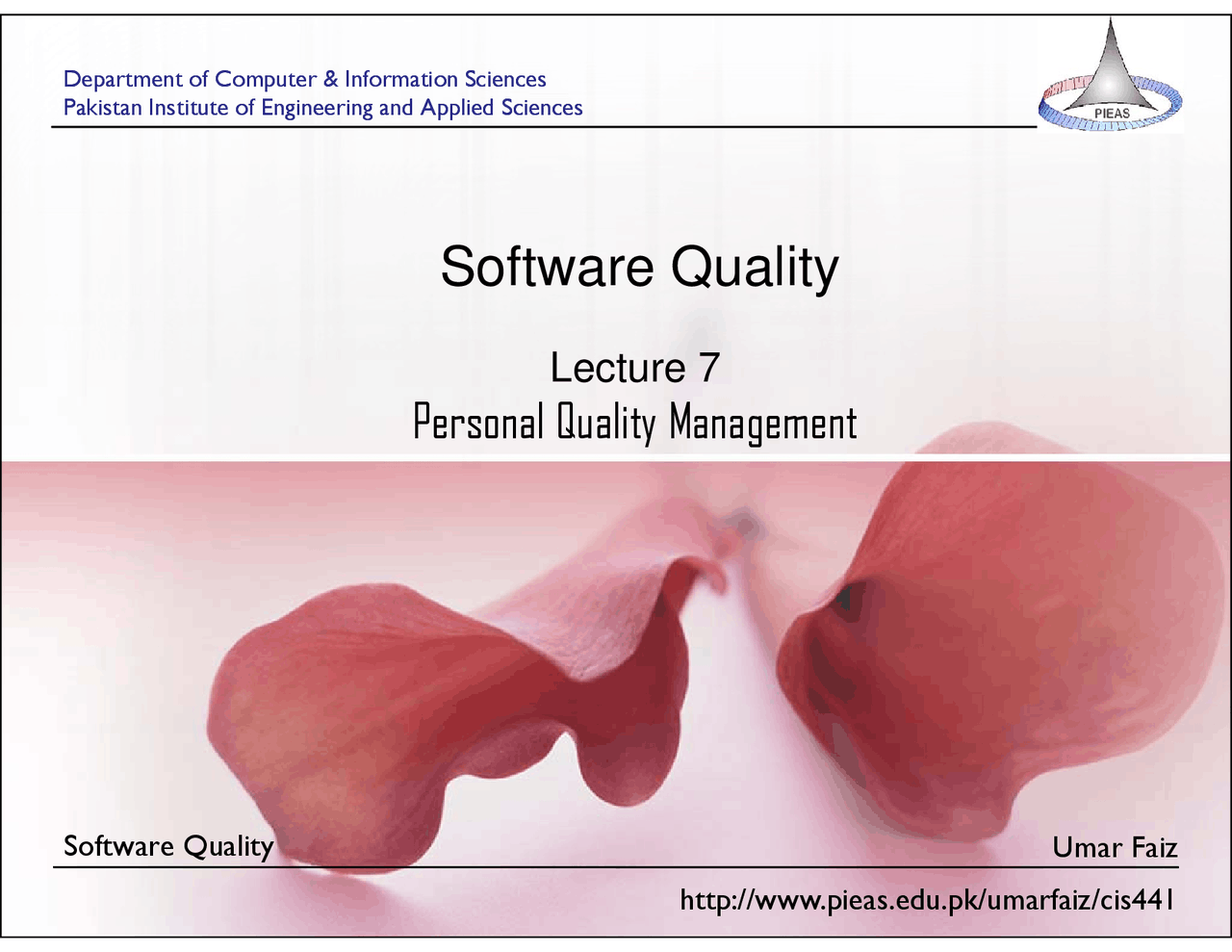 Software Quality - Lecture 08 Slides 2011 - Computer Science - Docsity