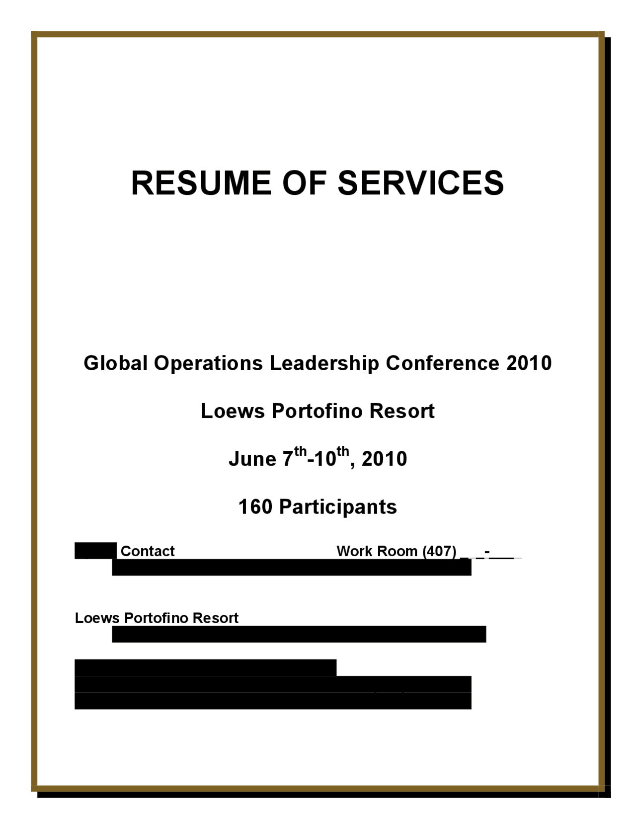 Sample Resume Of Services Event Services Lecture Slides Hft 3519