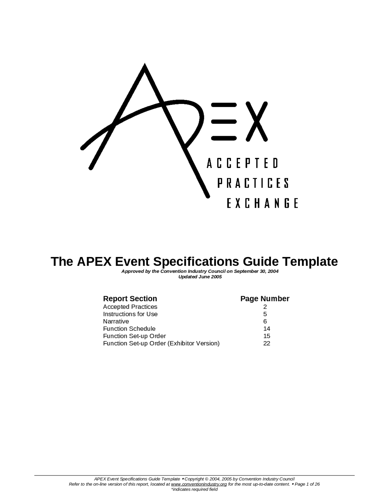 The Apex Event Specifications Guide Template Hft 3519 Docsity