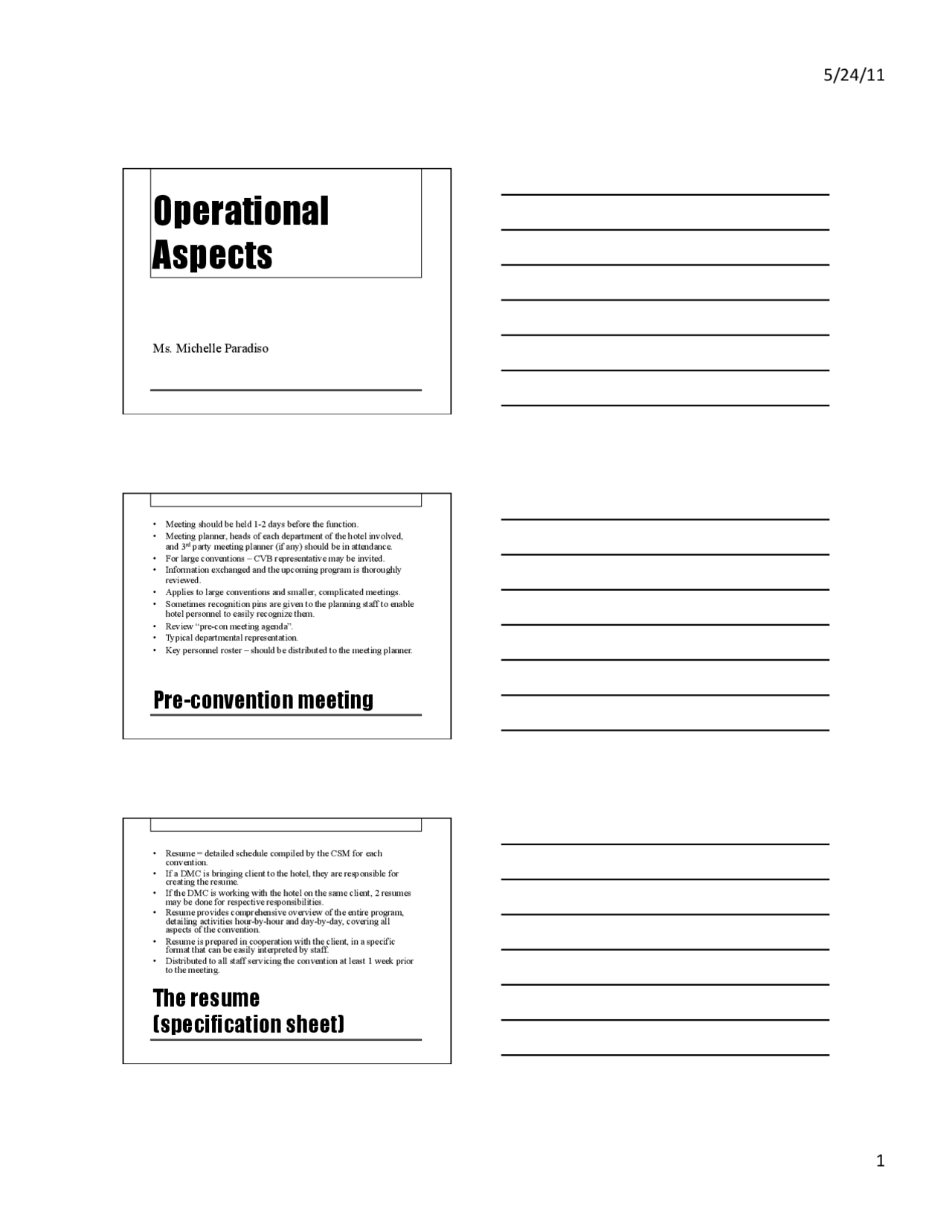 Operational Aspects Lecture Slides Hft 3519 Docsity