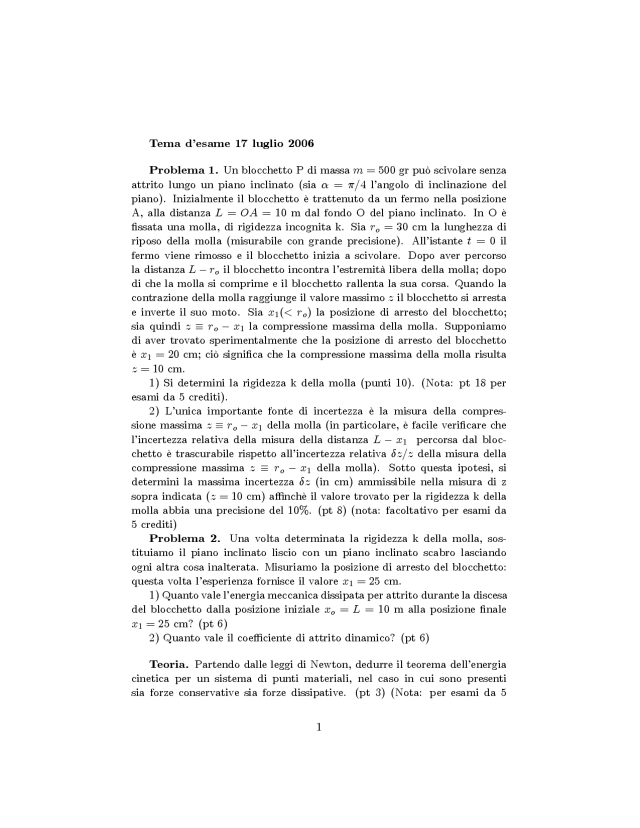 Esame Fisica Polito Docsity
