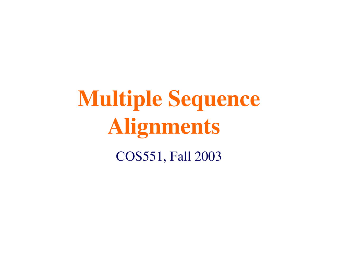 Multiple Sequence Allignments Lecture Notes Medical Science Docsity