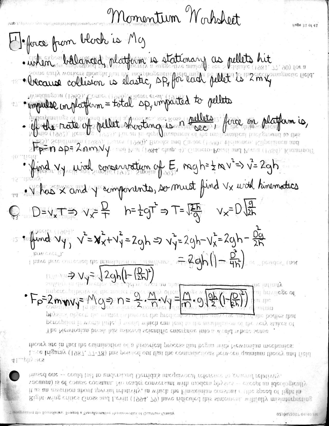 Mechanics Momentum Conservation - Exercises - Physics - Docsity