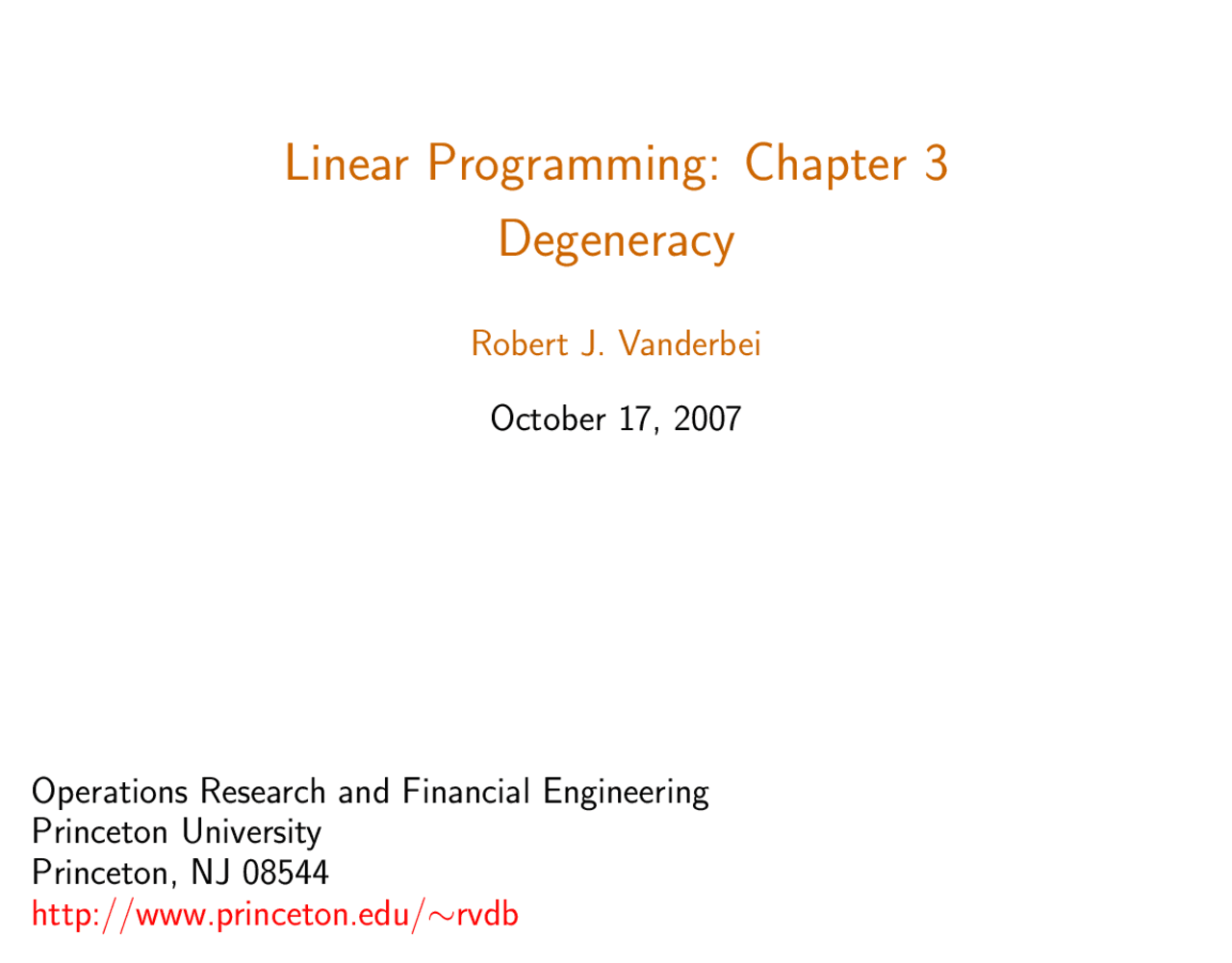 Linear Programming Degeneracy Lecture Notes Mathematics Docsity