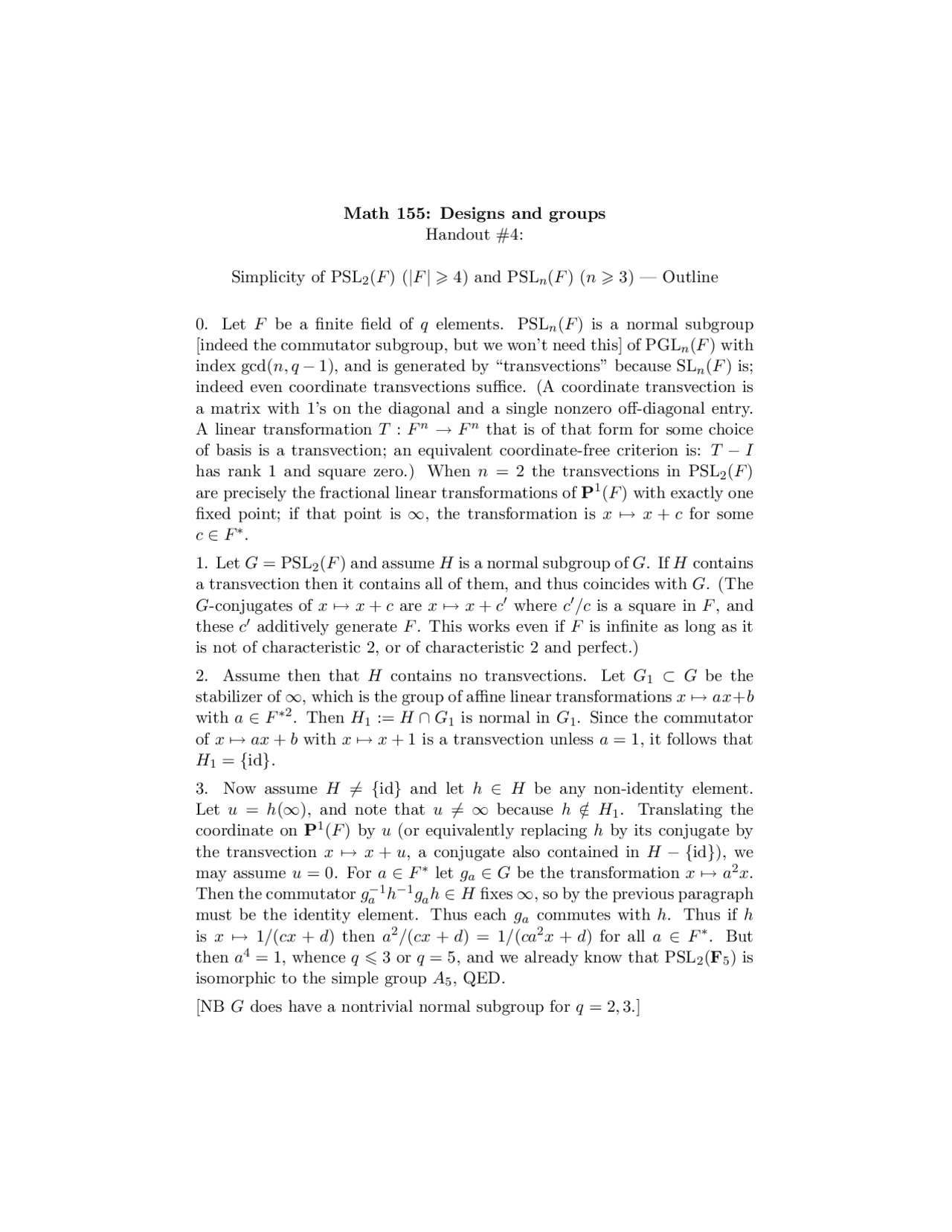 Design And Group 4 Lecture Notes Mathematics Docsity
