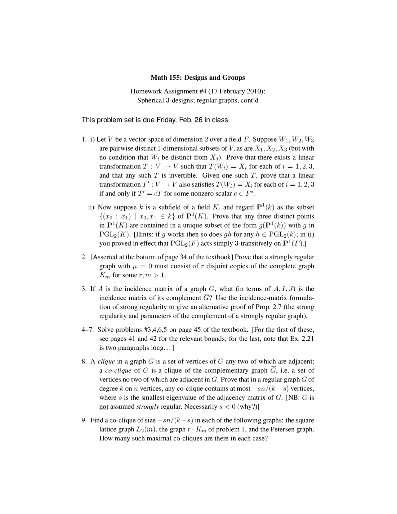 Design And Group 4 Exercises Mathematics Docsity