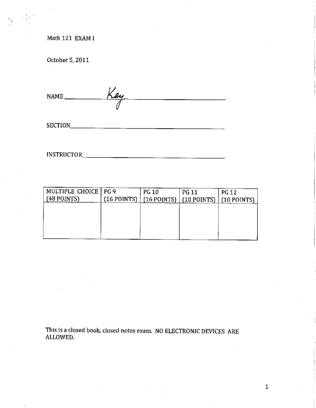 Midterm Exam With Answer Calculus I Math 121 Docsity