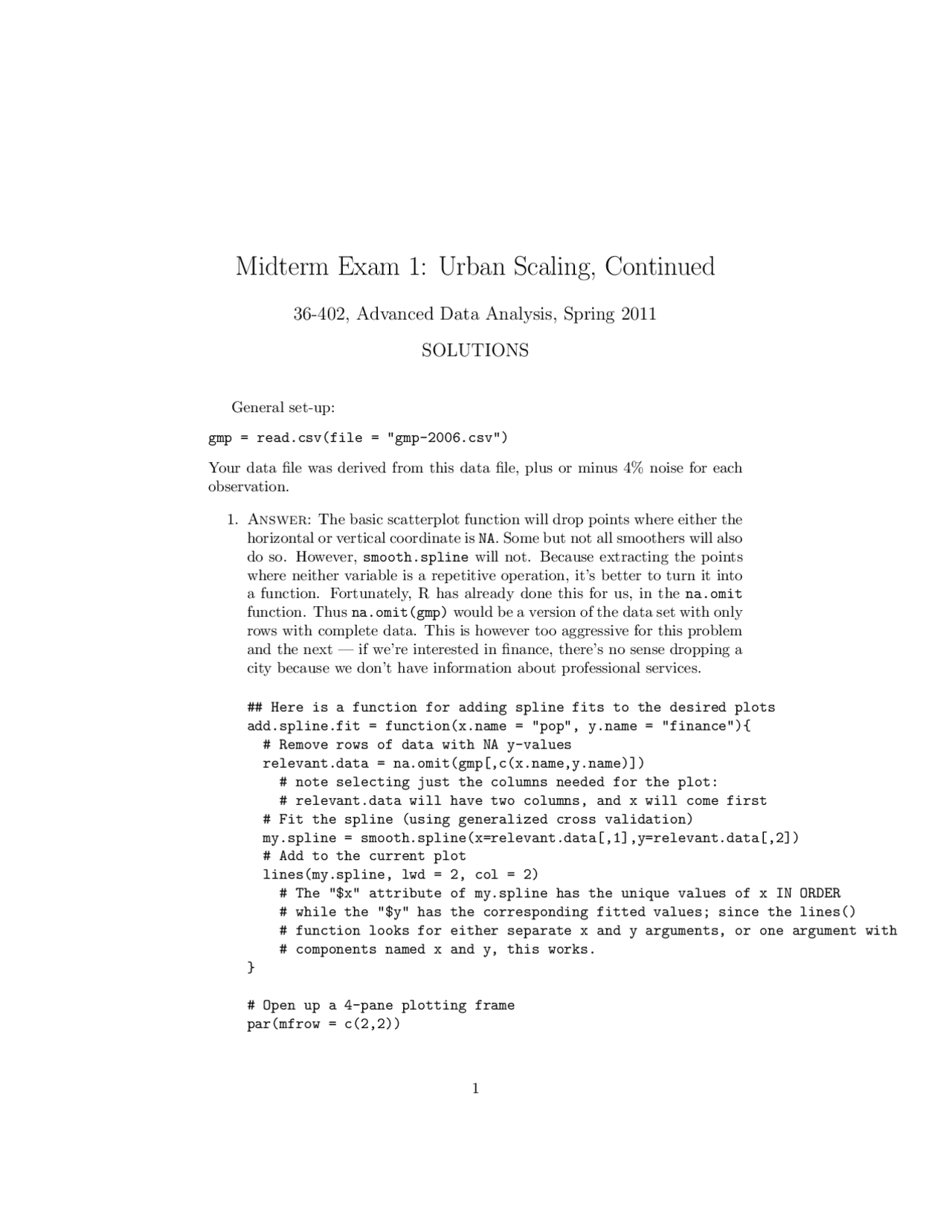 Data Analysis Urban Scaling Soln Exercises Engineering Exercises