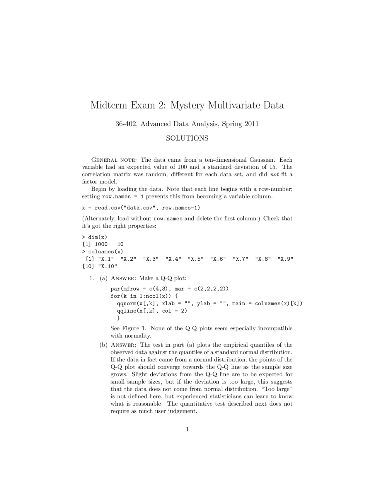 Data Analysis Mystery Multivariate Data Soln Exercises Engineering