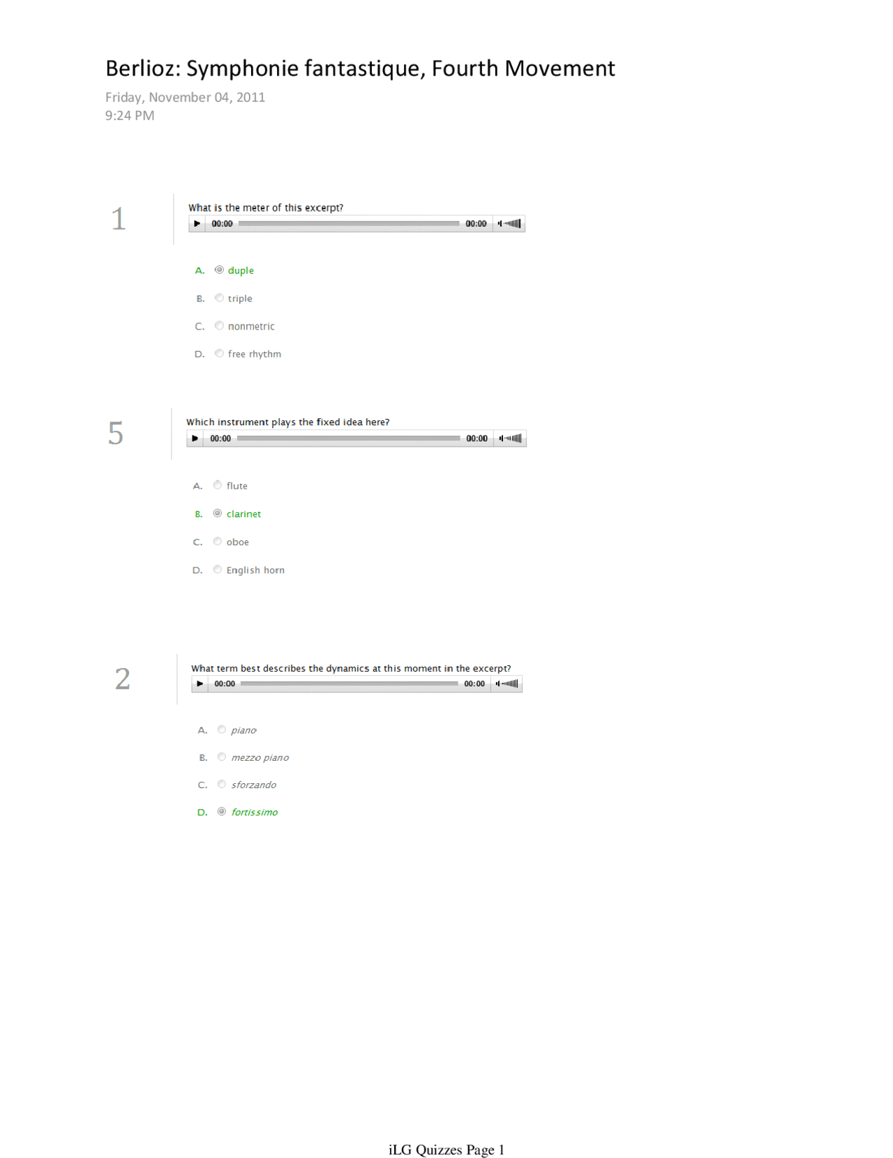 Ilg Quizzes For Assignment 10 Music Appreciation Mus 1104 Docsity