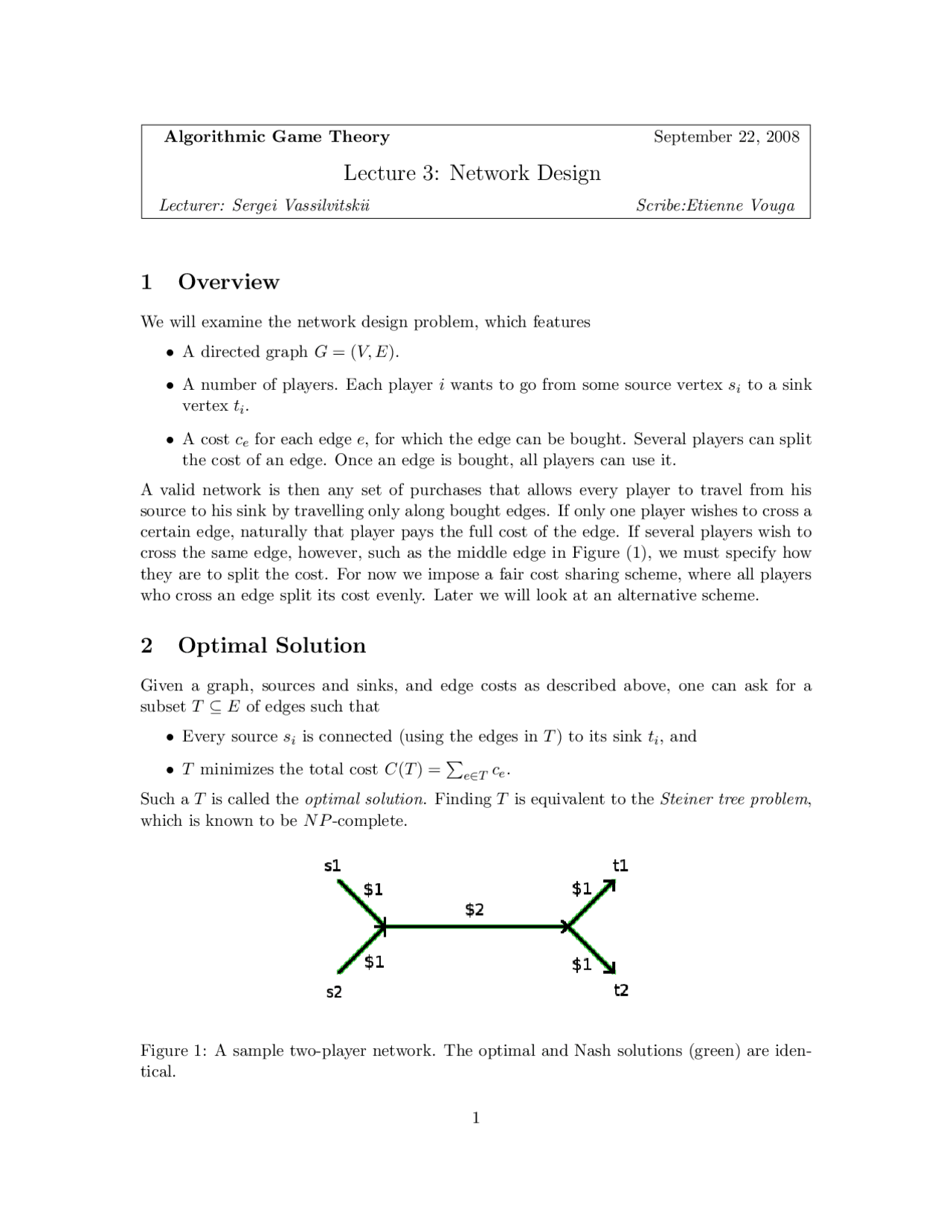 Network Design Lecture Notes Computer Science Docsity