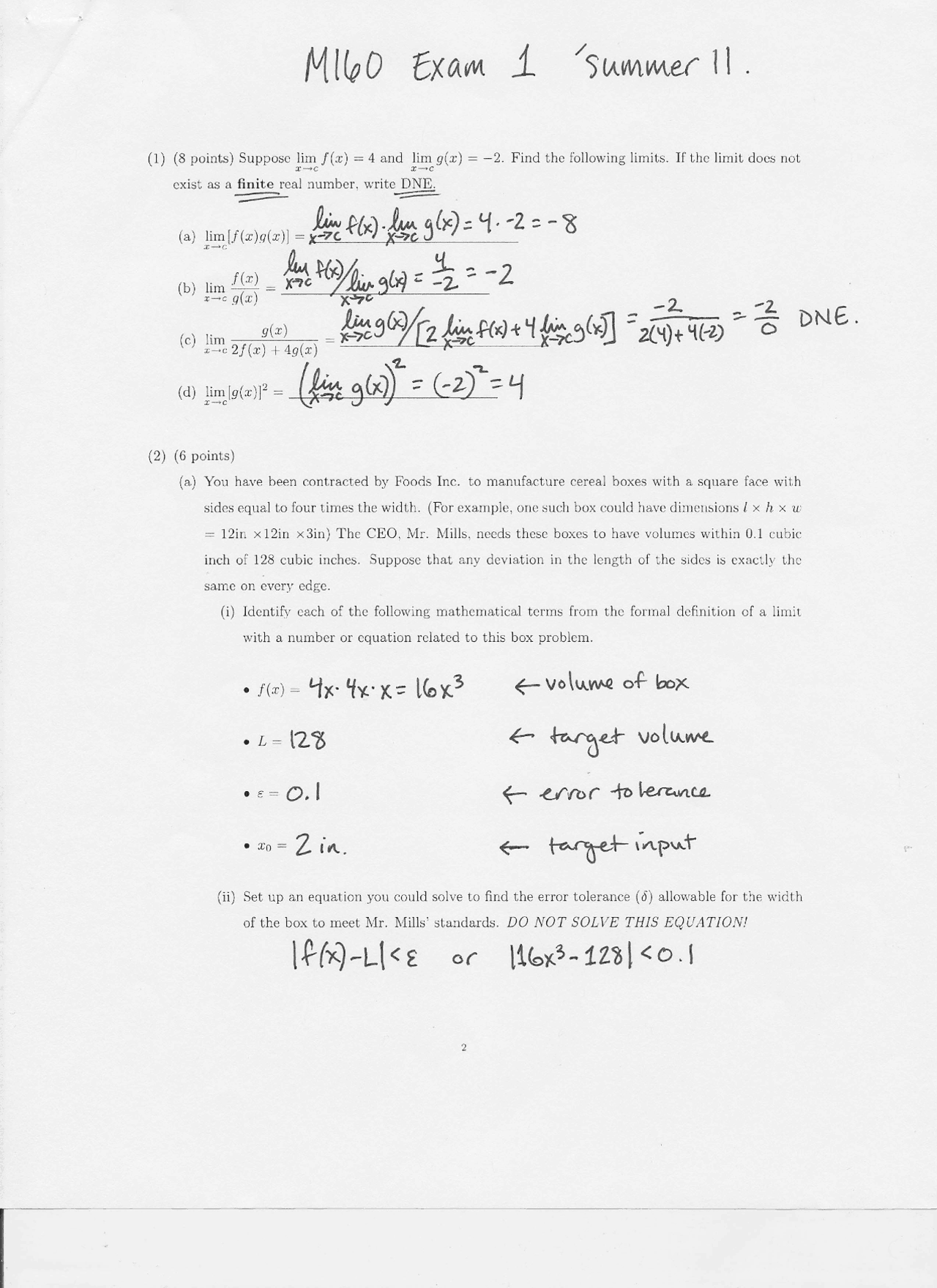 7 Solved Questions on Calculus for Physical Scientists I - Exam | MATH ...