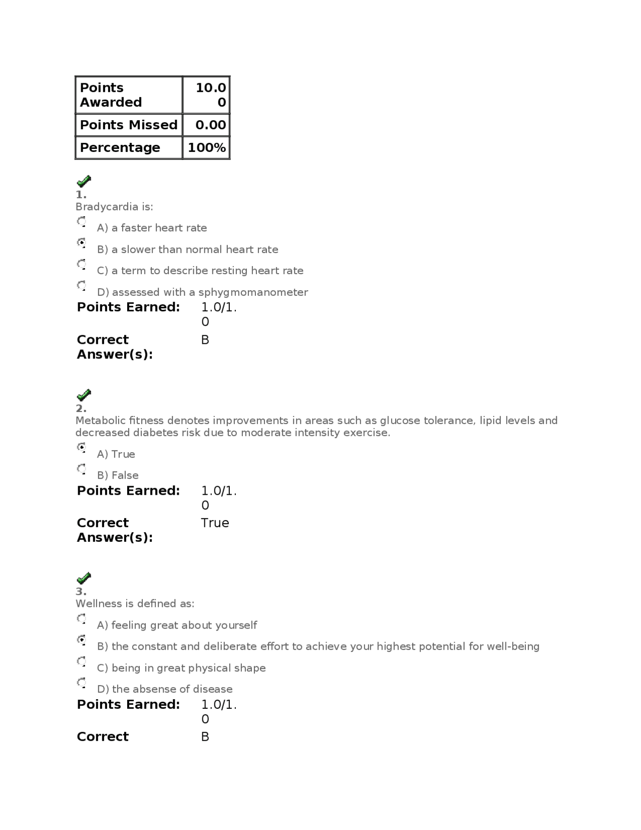 Quiz 1 with Multiple Choice Questions - Healthy Lifestyles | PFHW 163 ...