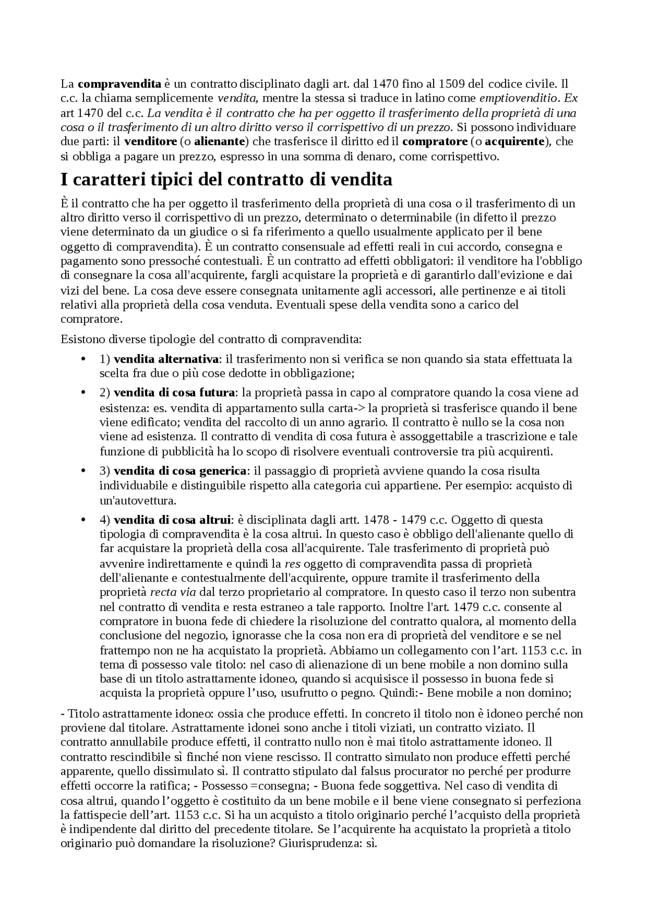 La Compravendita Docsity