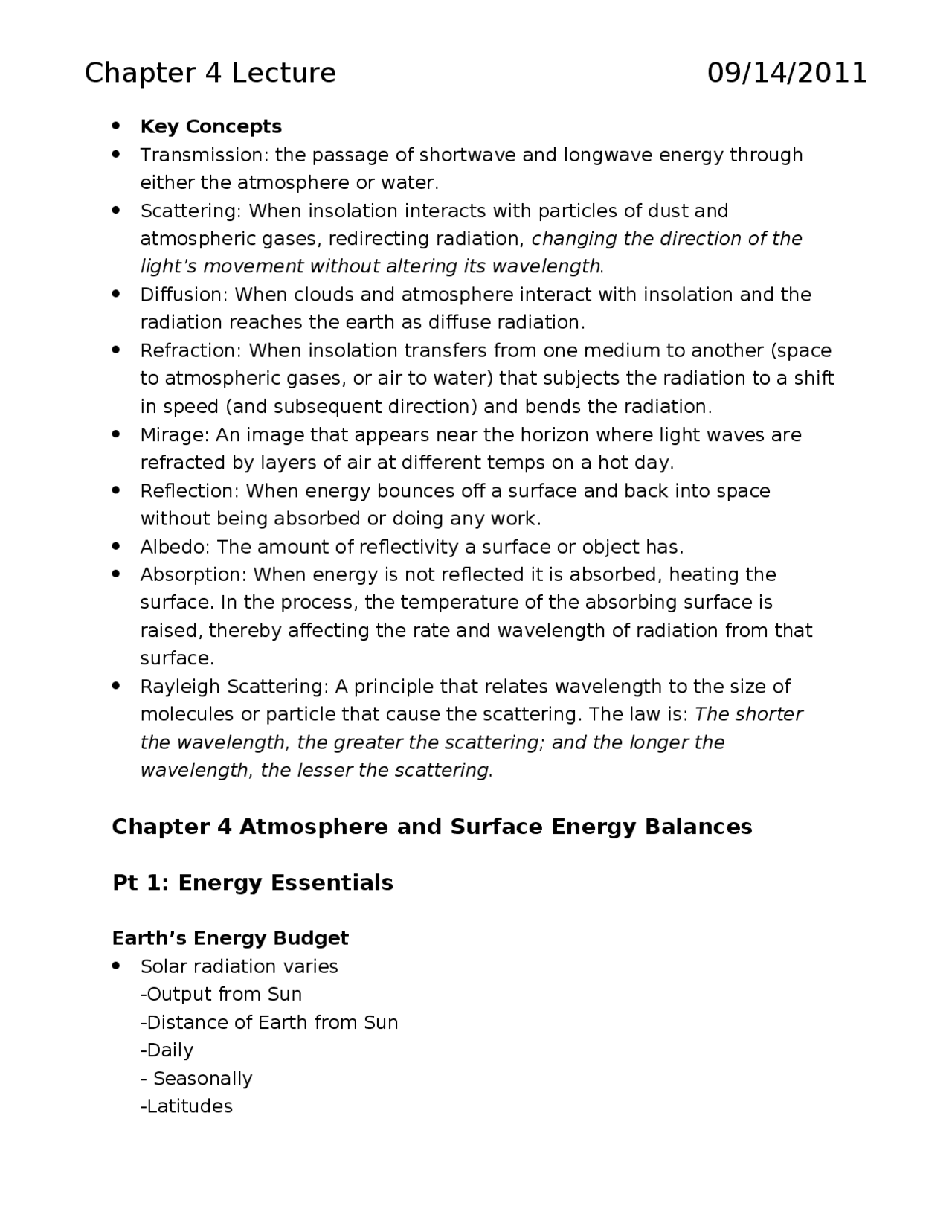 Exam 2 Notes Physical Geography Atmosphere Geog 2050 Docsity