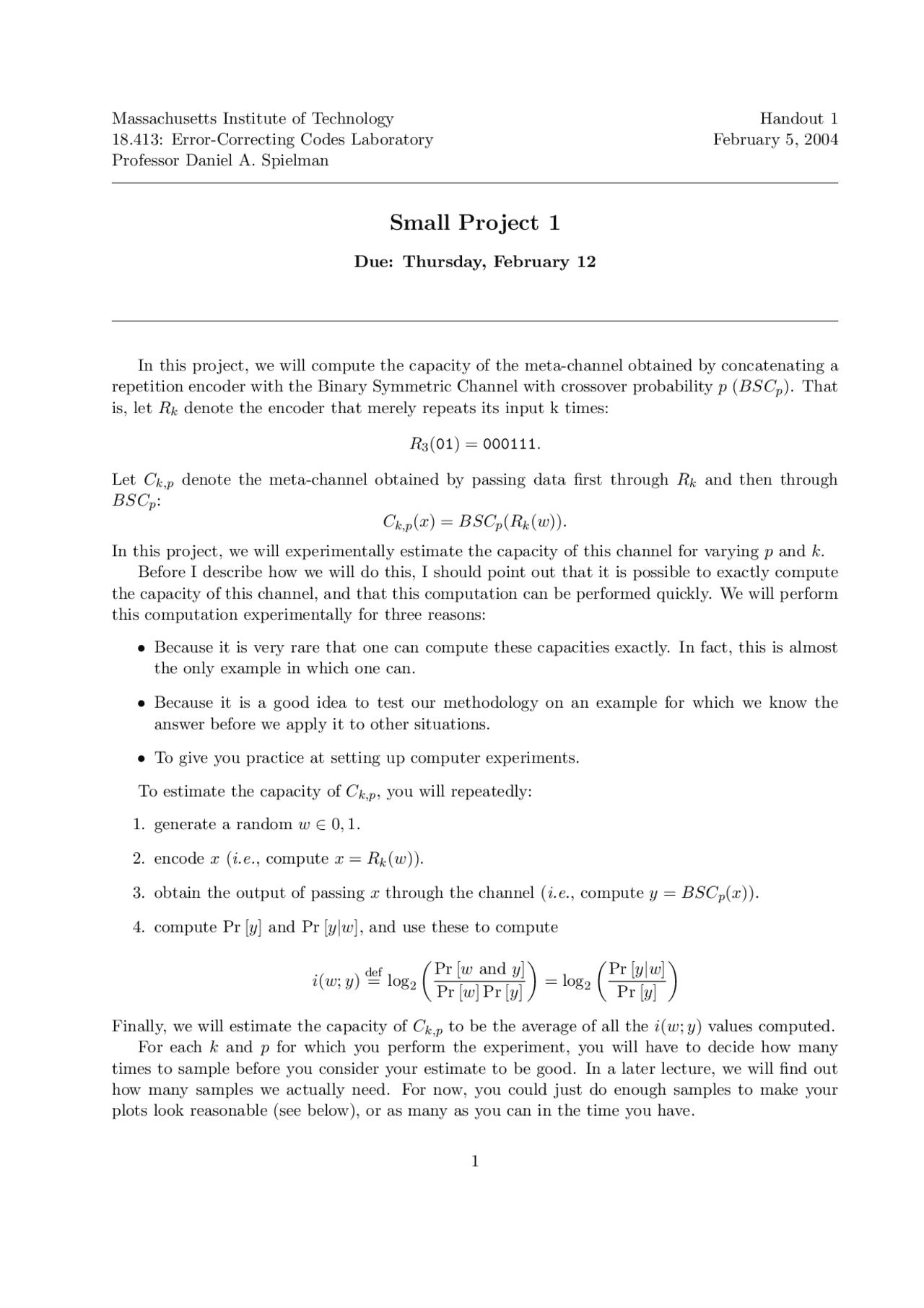 Error Correcting Codes Lab 2 Exercise Engineering Docsity