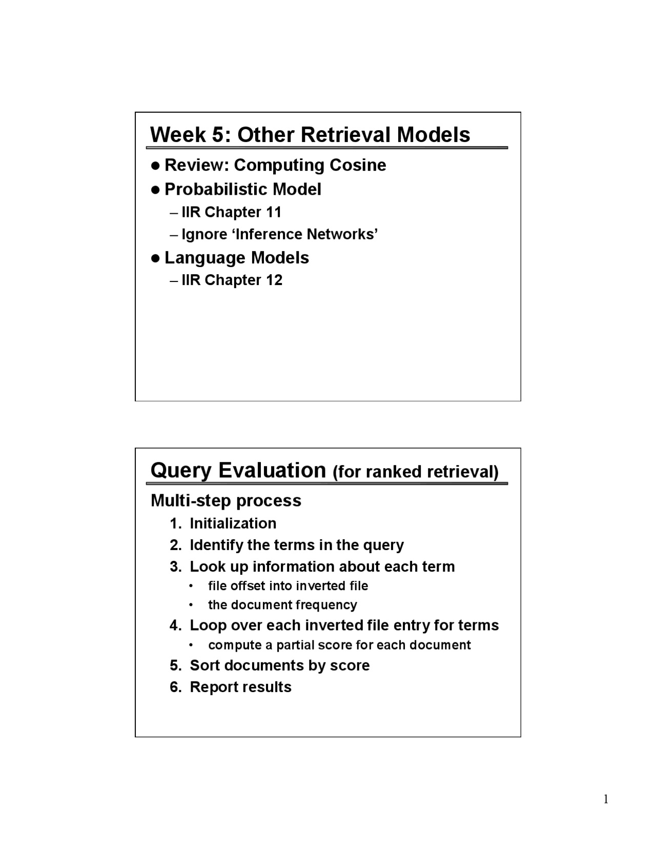 Information Retrieval Methods Lecture Slides Computer Science Docsity