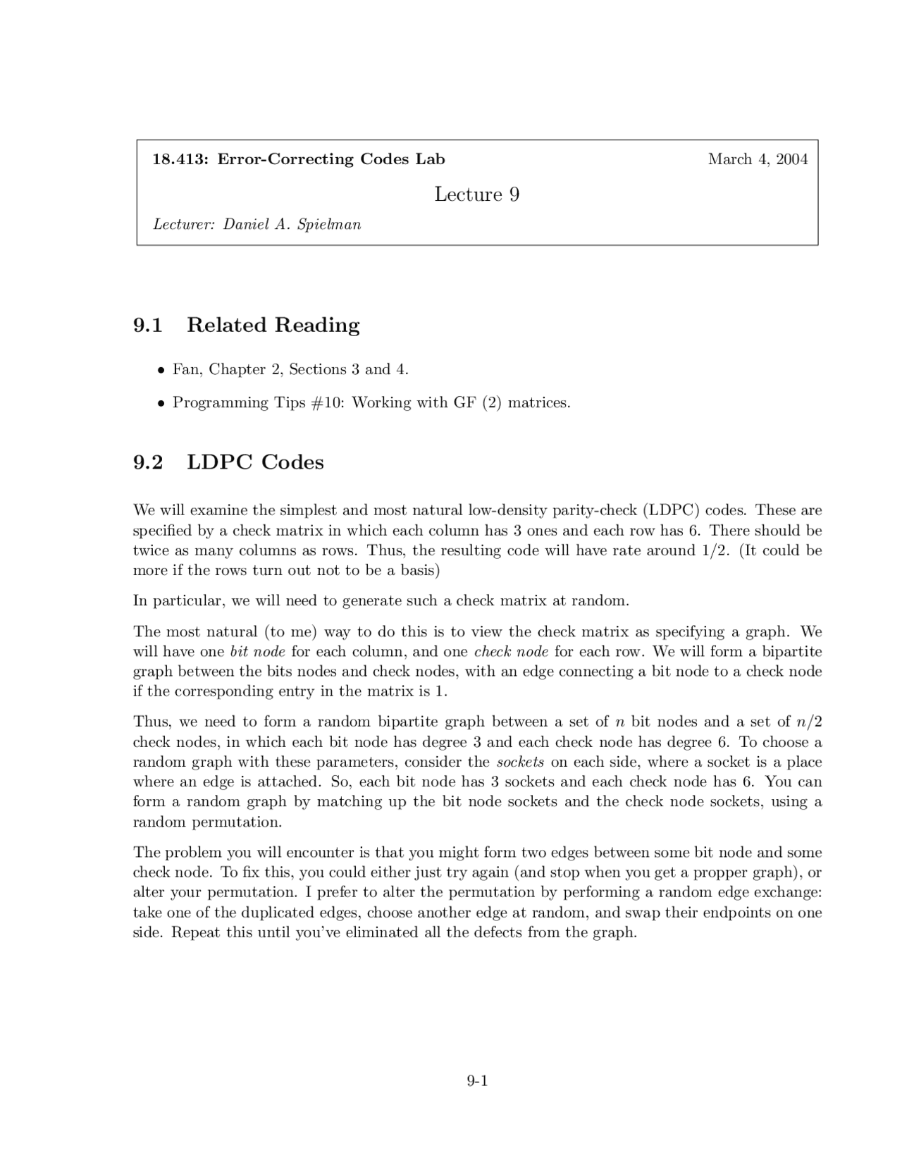 Error Correcting Codes Lab 09 Lecture Slide Engineering Docsity Error Correcting Codes Lab 09 Lecture Slide Engineering Docsity