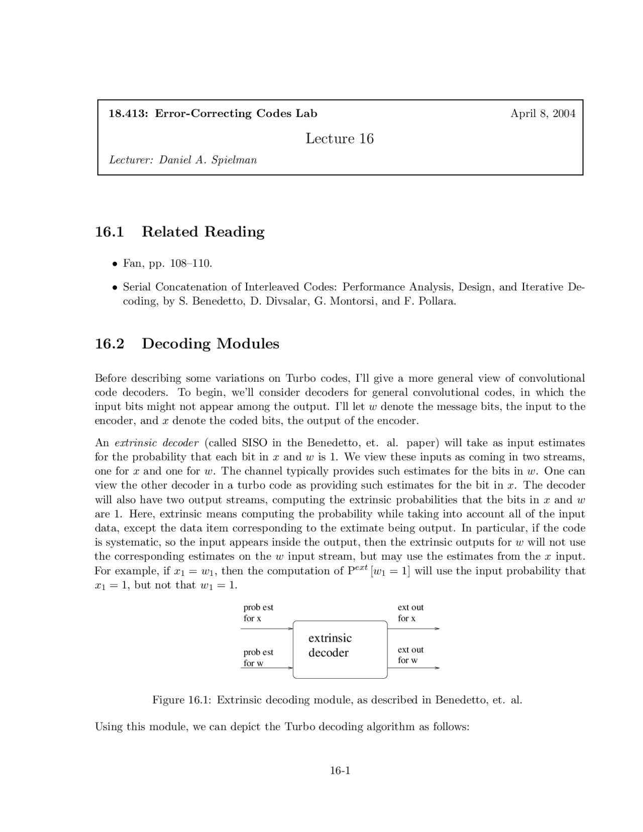 Error-Correcting Codes Lab 16, Lecture Slide - Engineering - Docsity