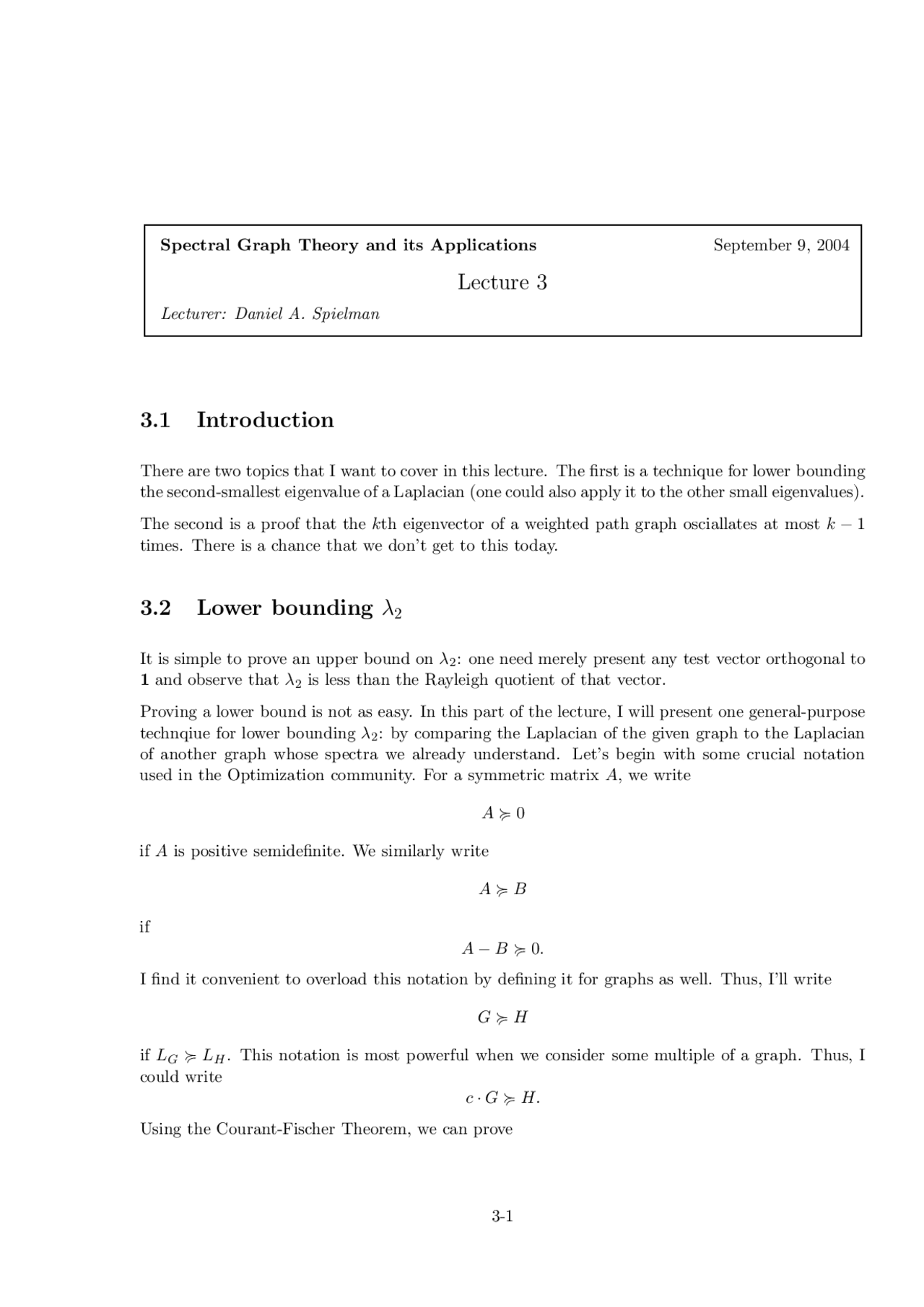 Spectral Graph Theory 3 Lecture Slide Mathematics Docsity
