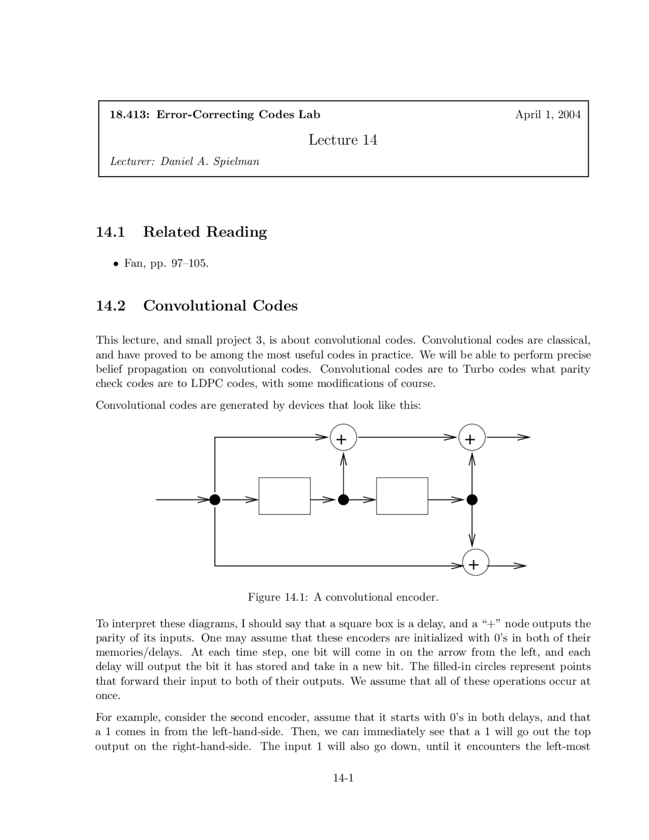 Error Correcting Codes Lab 14 Lecture Slide Engineering Docsity