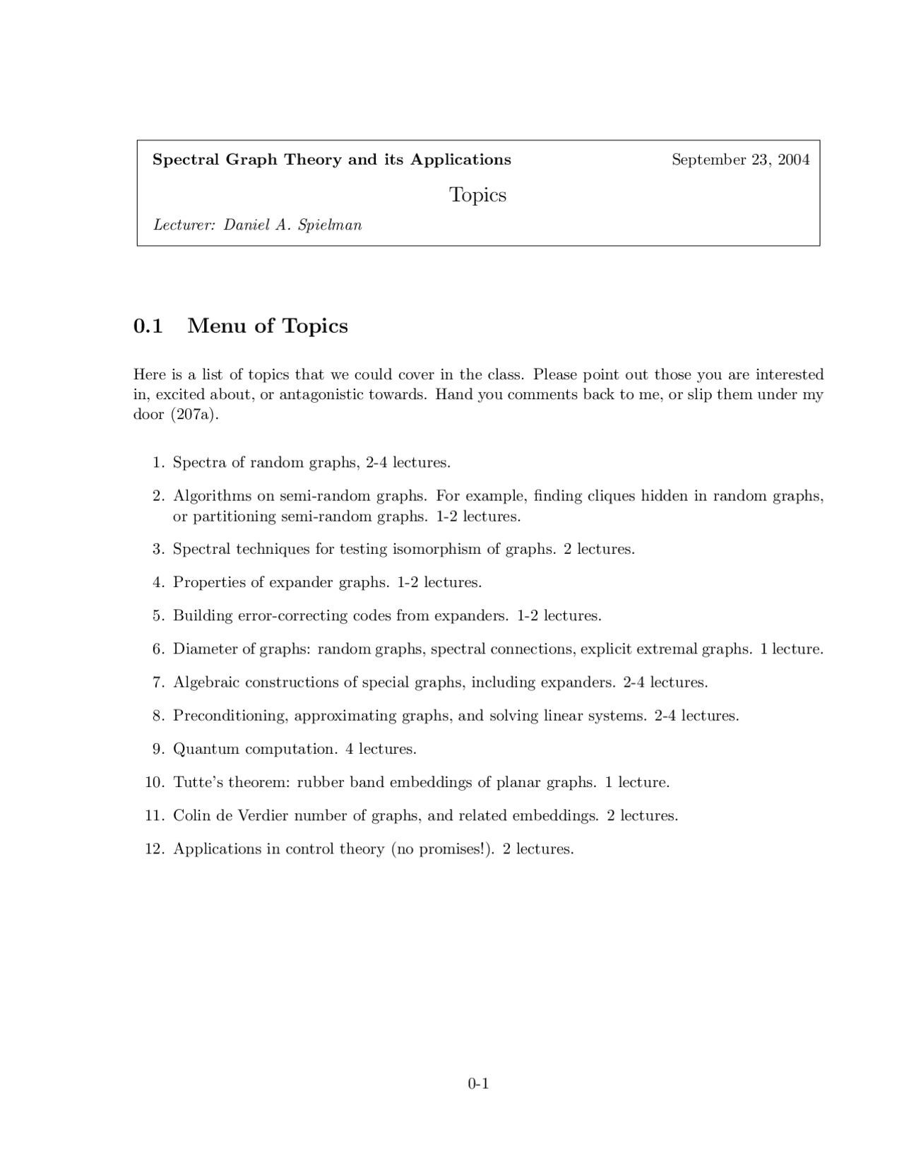 Spectral Graph Theory 22 Lecture Slide Mathematics Docsity