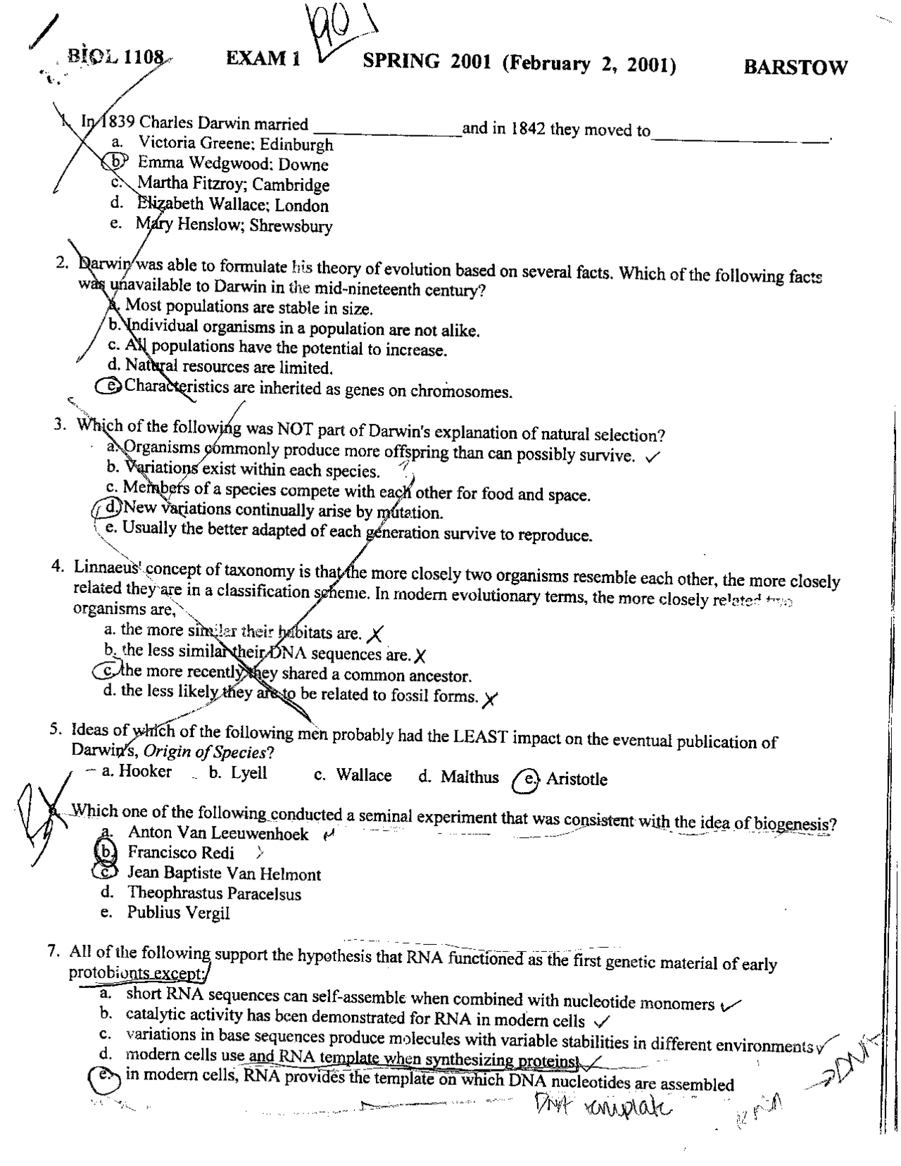 Principles Of Biology Ii Spring Paper Biol 1108 Docsity