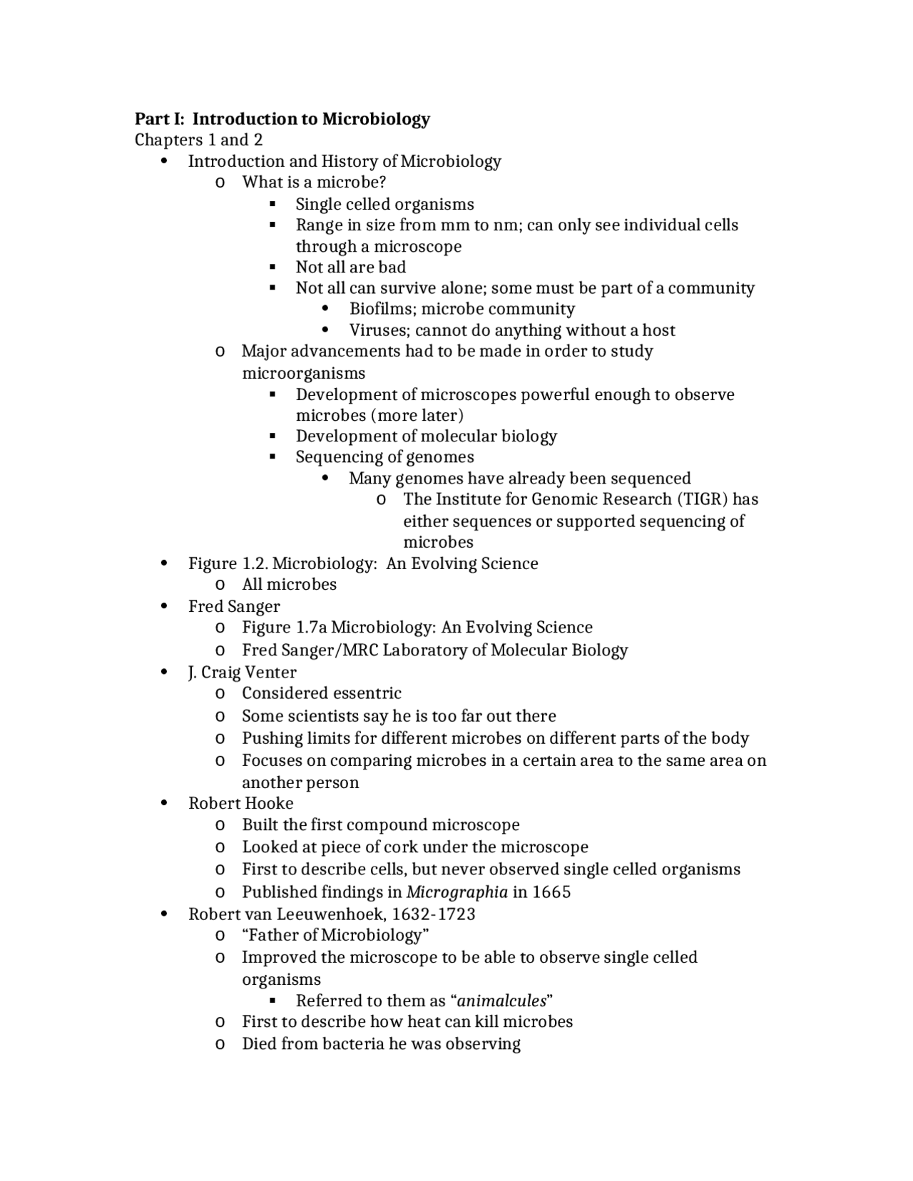 Notes on Microbes - General Microbiology | BIO 3304 - Docsity