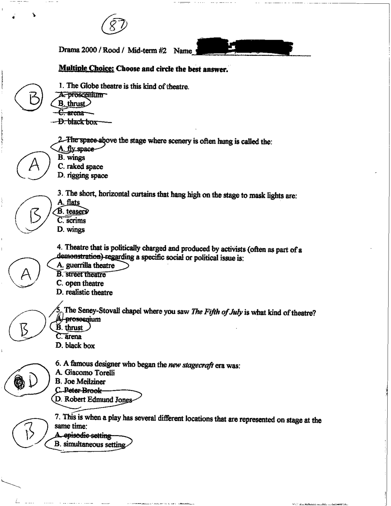 Exam with Solved Multiple Choice Questions - Appreciation of Dramatic ...