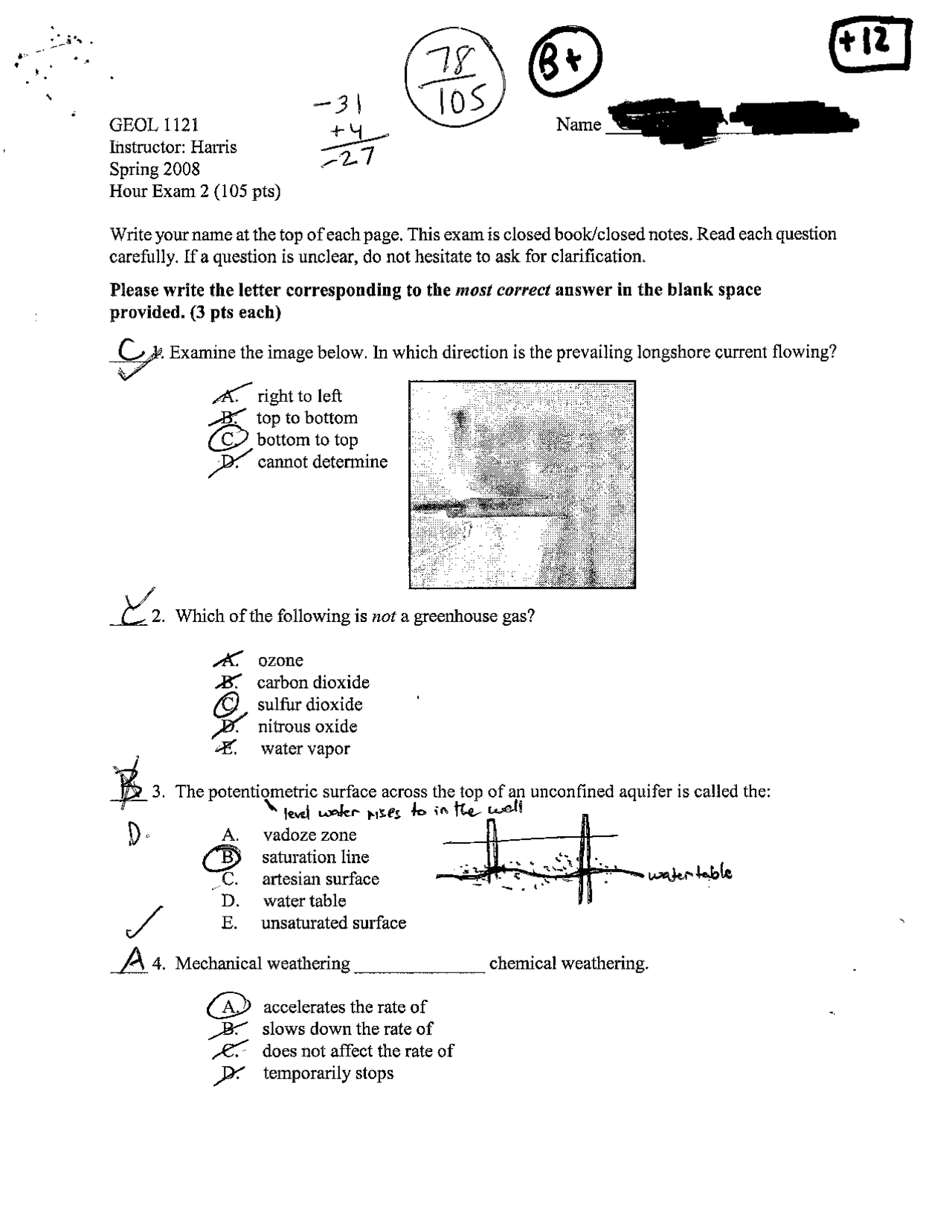 35 Questions on Greenhouse gases and Mechanical Weathering - Exam 1 ...