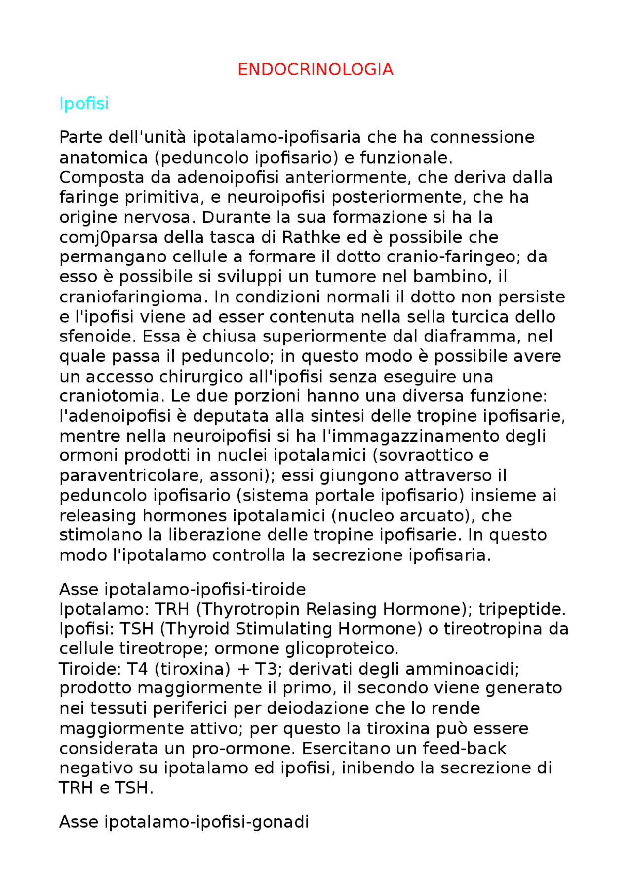 Endocrinologia Docsity